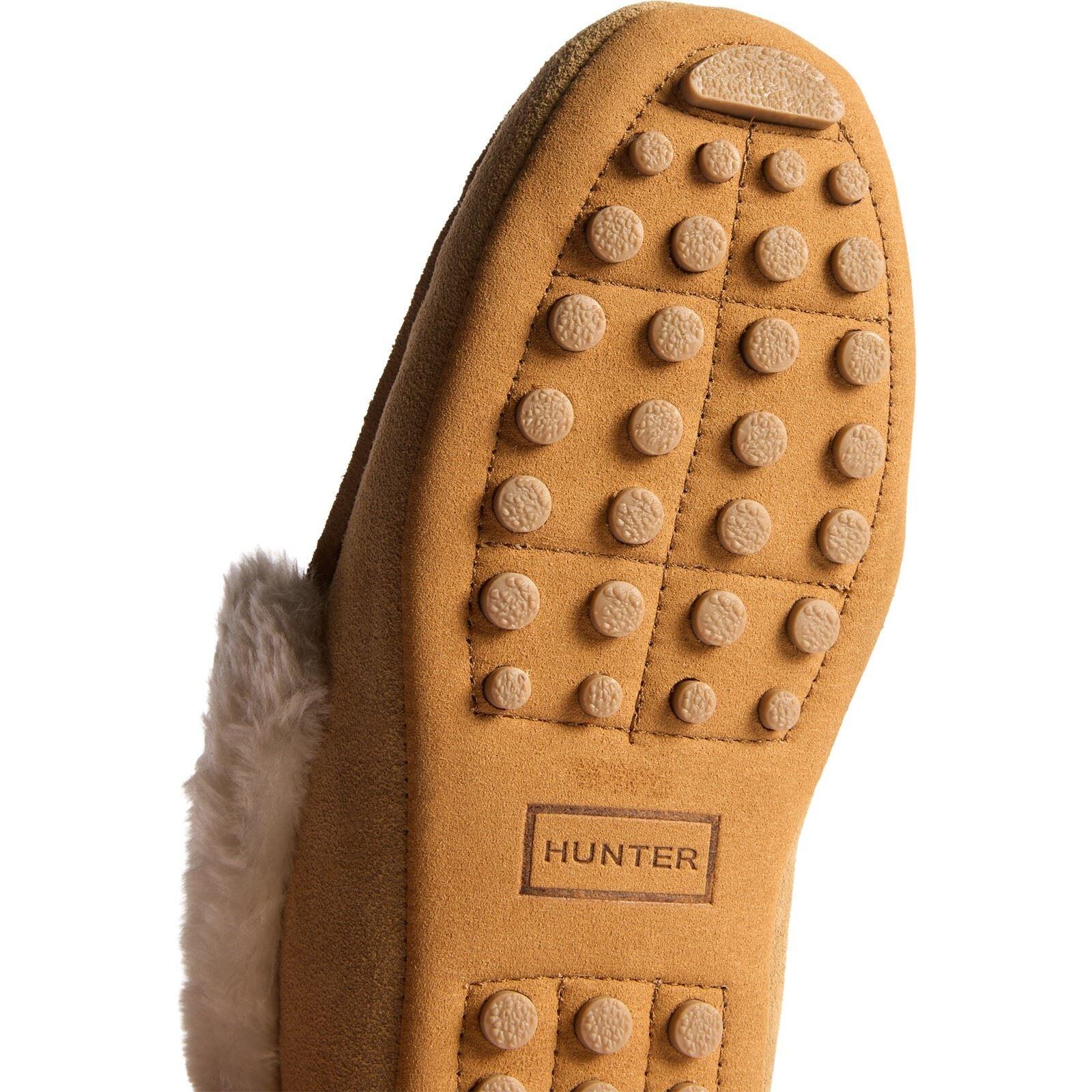 Hunter Womens Moccasin Slipper Sherpa Suede Women's Biscuit Slippers ...