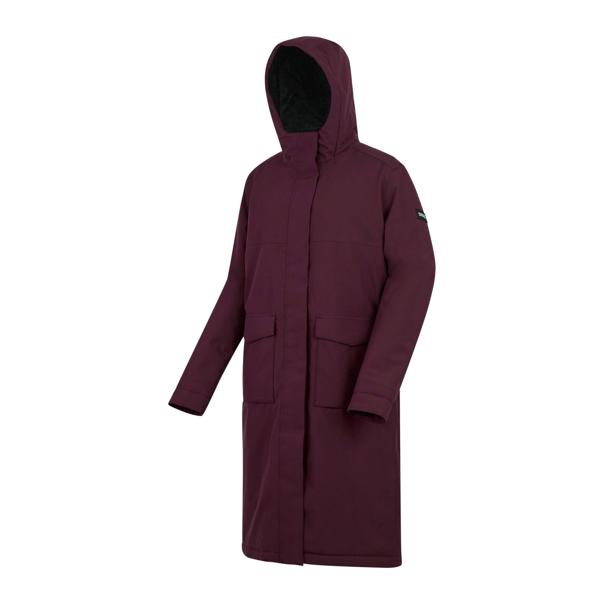 Womens/Ladies Yarli Longline Waterproof Jacket (Fig/Black) REGATTA ...