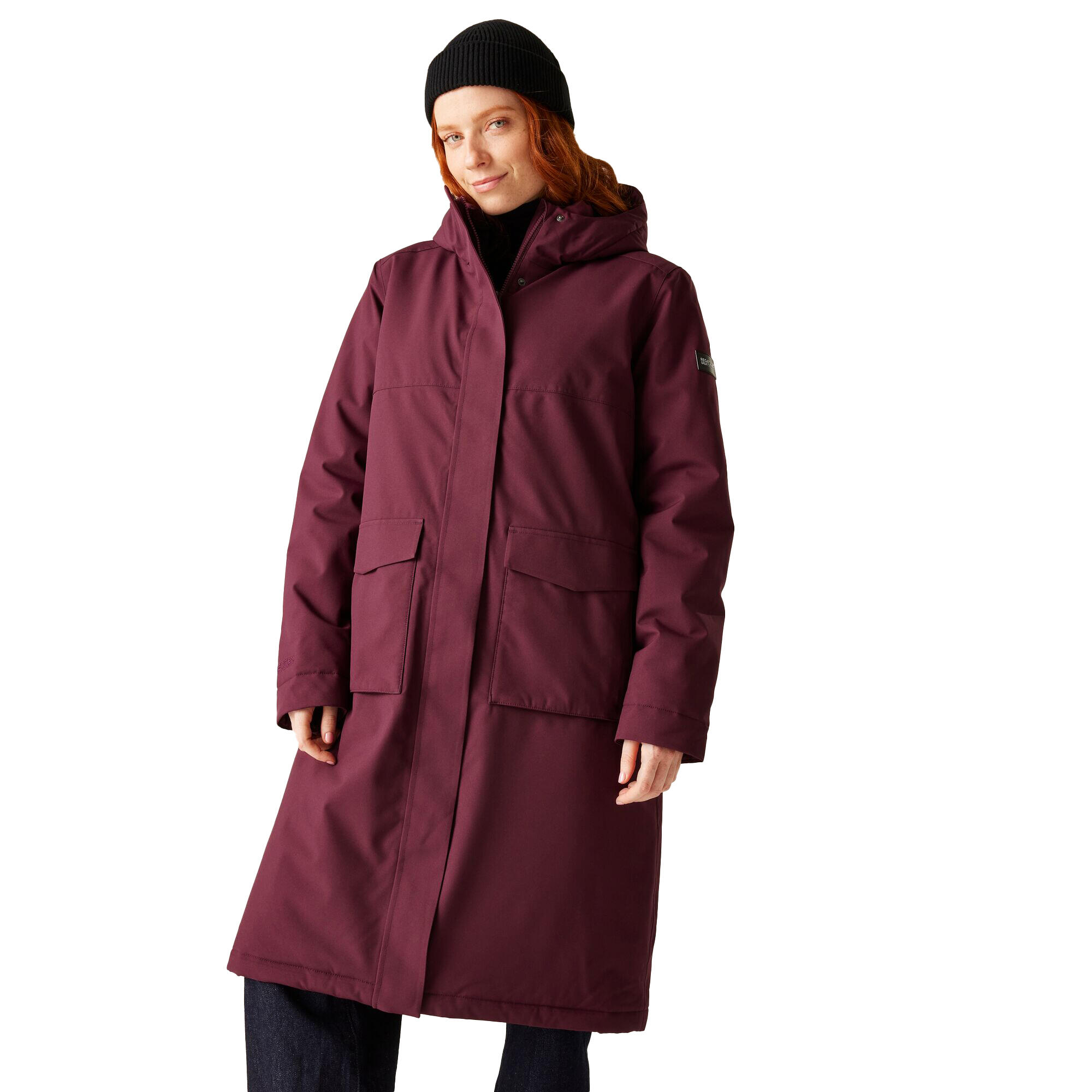 Womens/Ladies Yarli Longline Waterproof Jacket (Fig/Black) REGATTA ...