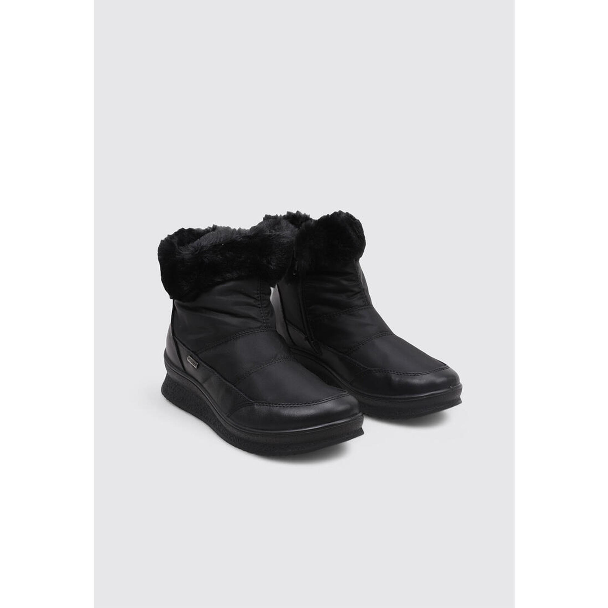 IMAC 856678 Bottes esquimales femme, noir, cuir et textile ...