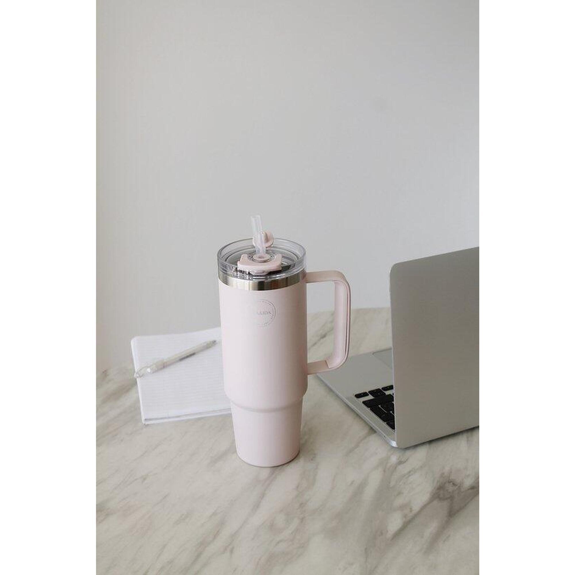 Thermocup avec paille 885ml Soft Rose AYA | Decathlon