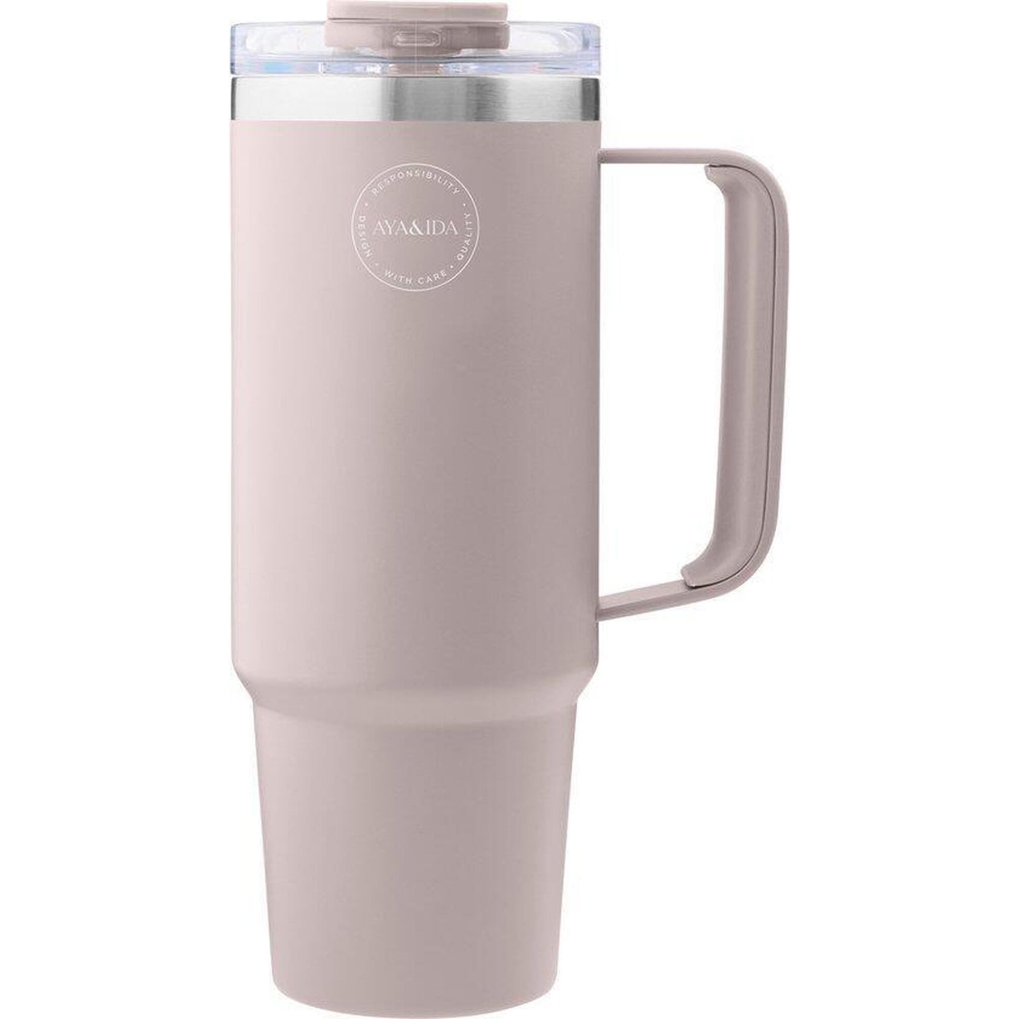 Thermocup avec paille 885ml Soft Rose AYA | Decathlon