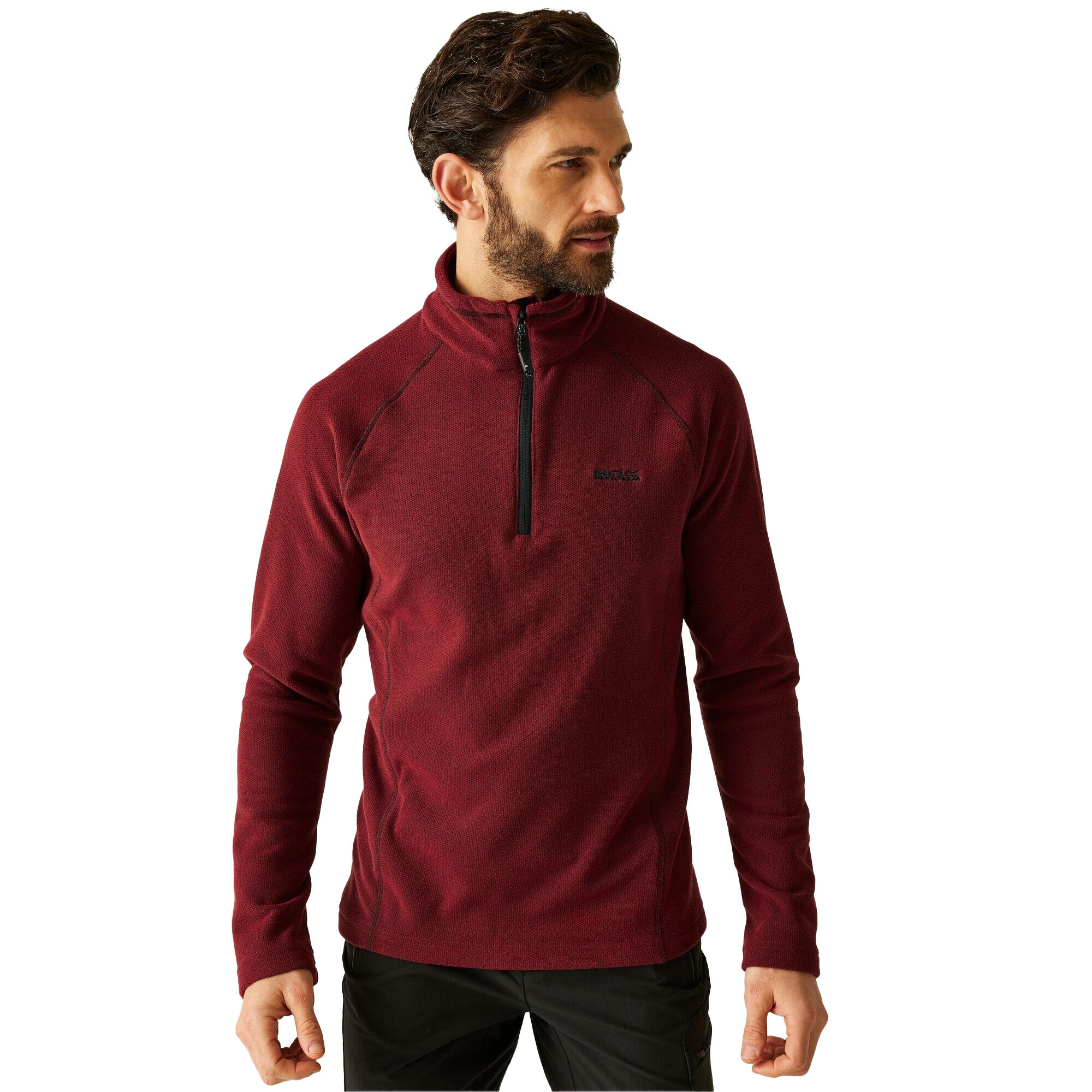 Great Outdoors Mens Kenger Half Zip Honeycomb Fleece (Dark Maroon ...