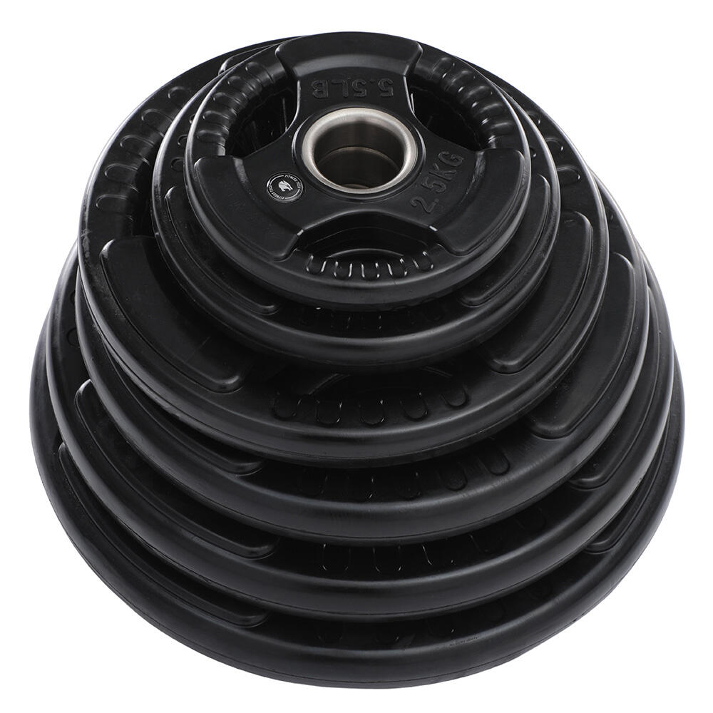 Set van 2 Triple Grip Bodybuilding Discs 1,25 kg 50 mm Fitness Tech ...