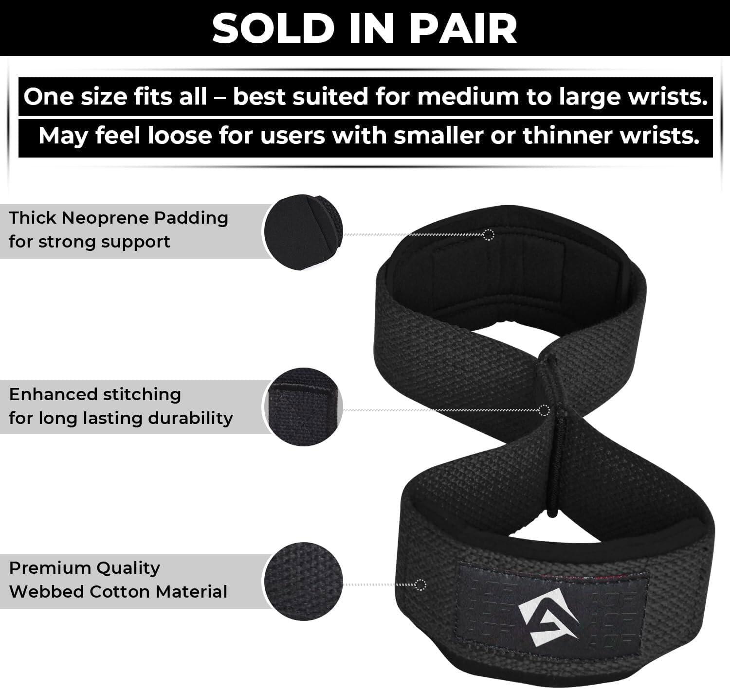 AQF Figure 8 Weight Lifting Straps Non Slip Wrist Support with Padded ...