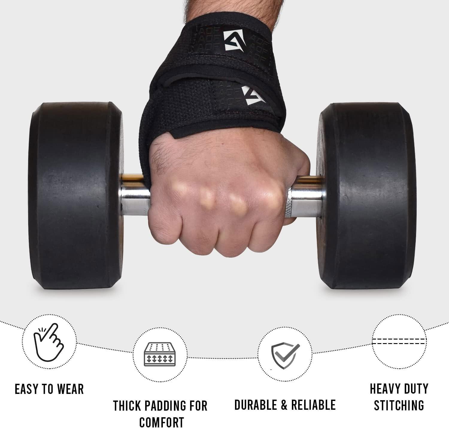 AQF Figure 8 Weight Lifting Straps Non Slip Wrist Support with Padded ...