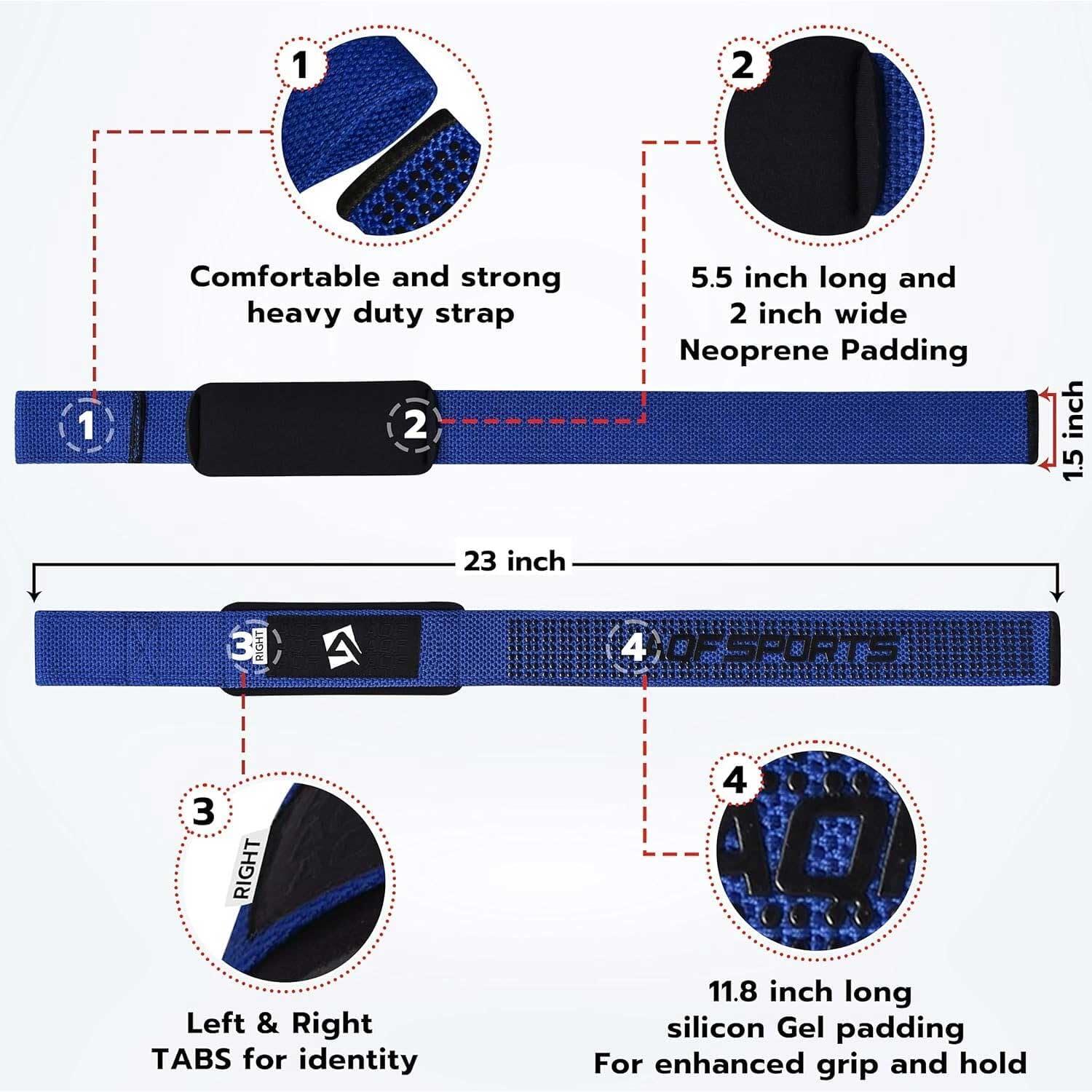 AQF Weight Lifting Straps Cotton Gym Straps with Gel Grip for ...