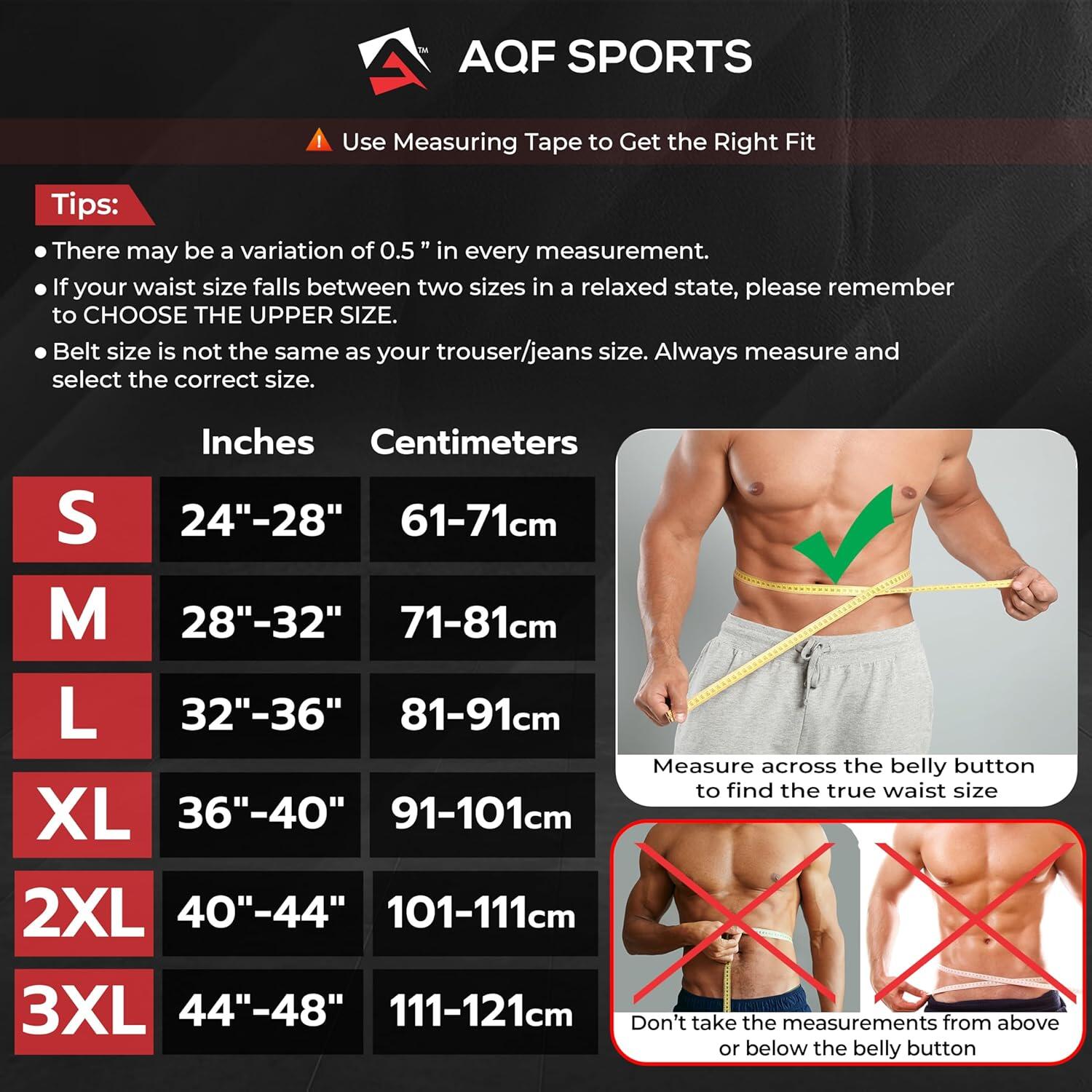 AQF Leather Weightlifting Belt 6" Padded Lumbar Lifting Support for Gym ...