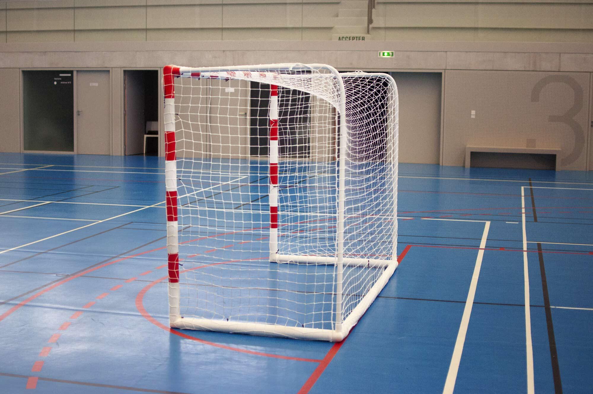 3x2 m uPVC Handball Goal – Red/White Posts, Complete Kit POWER SHOT ...