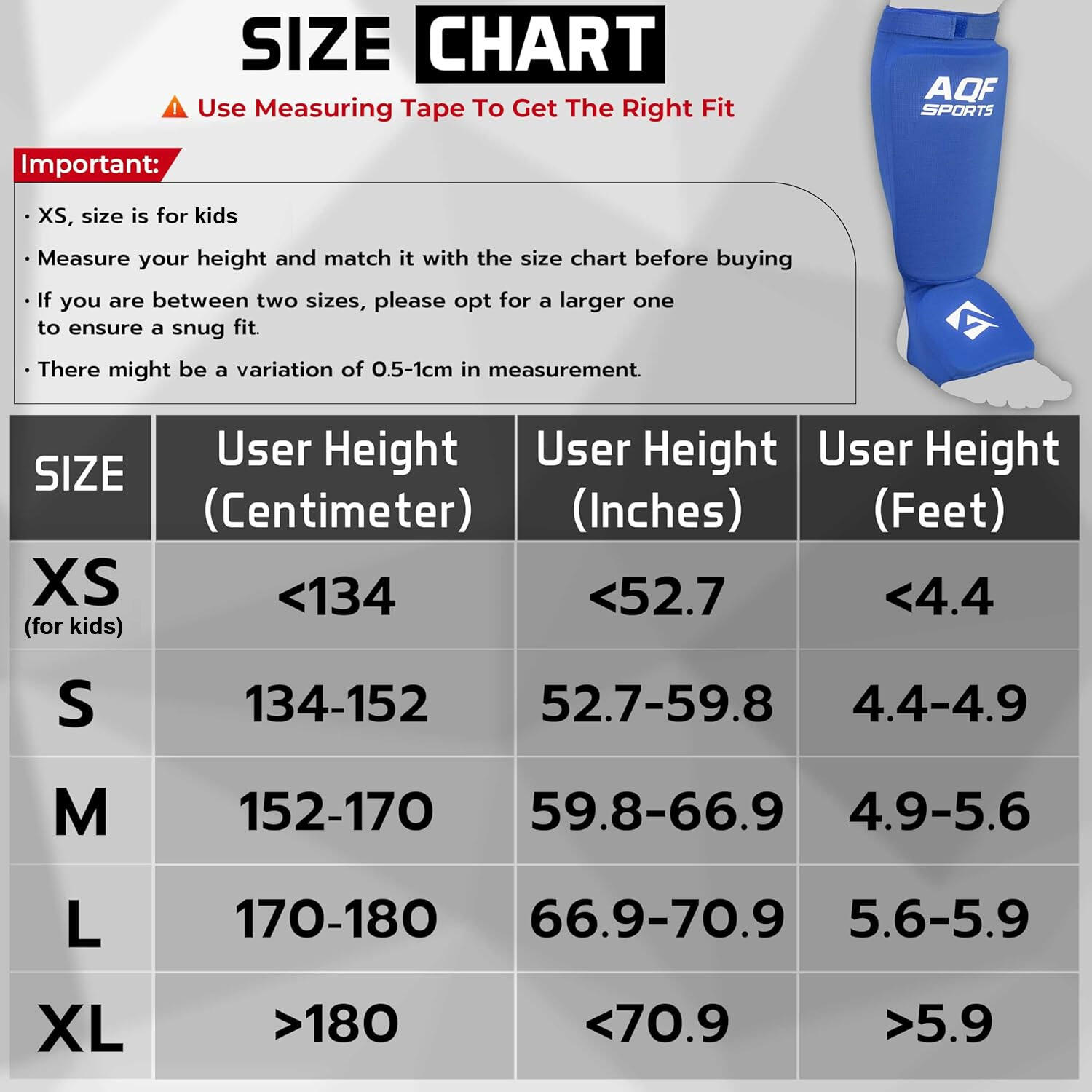 AQF Shin Guards Pads EVA Padded MMA Leg & Foot Protection CE UKCA SATRA ...