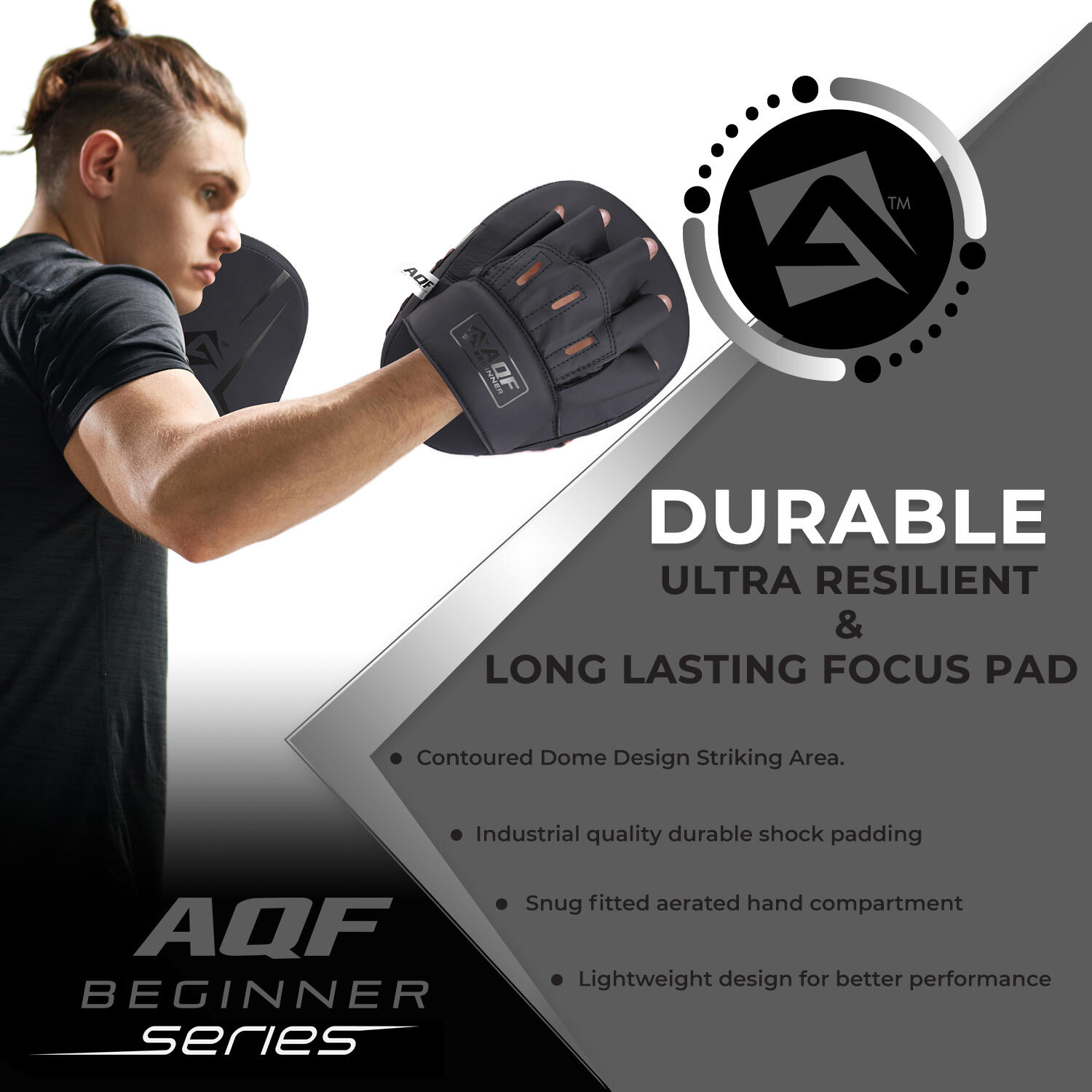 AQF Boxing Pads Muay Thai Punching Curved Mitts Rex Leather for MMA ...