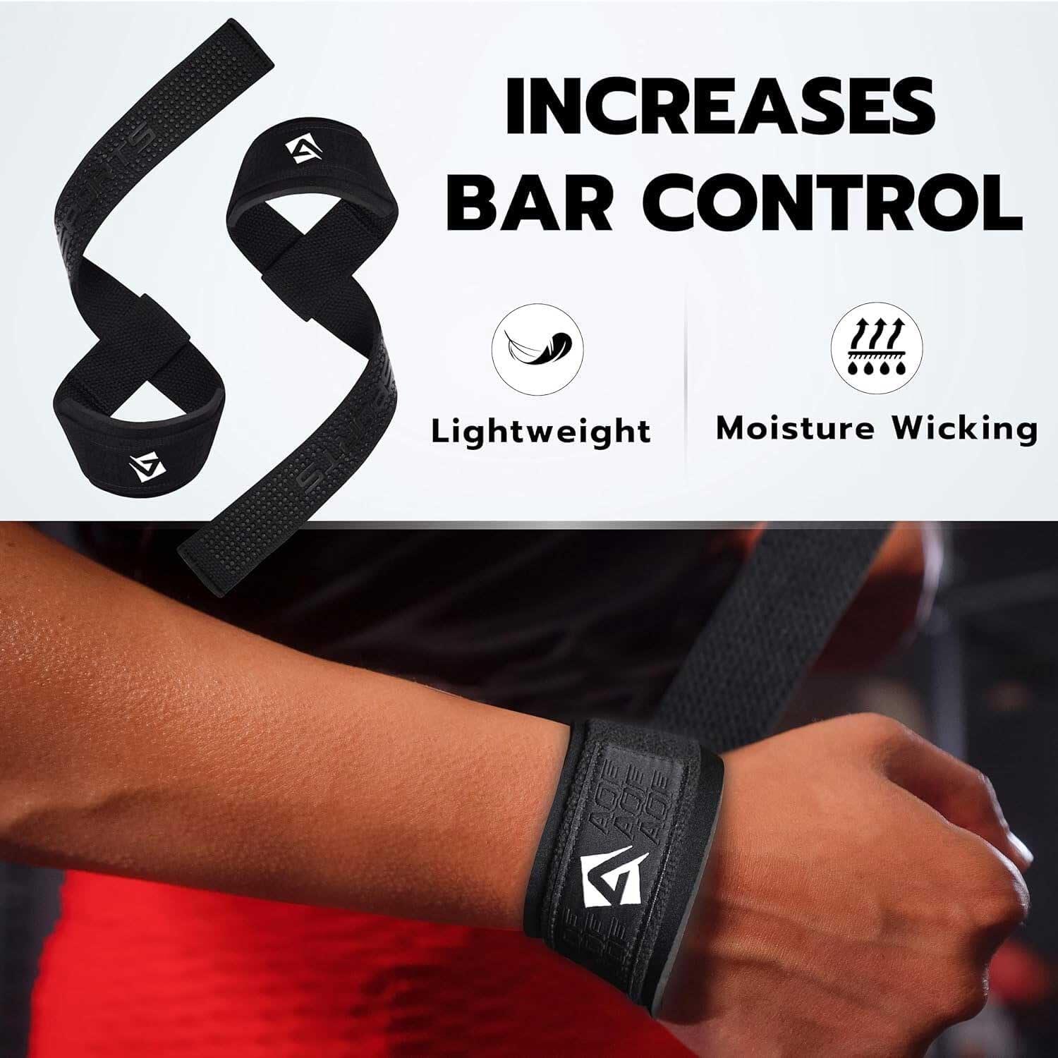 AQF Weight Lifting Straps Cotton Gym Straps with Gel Grip for ...