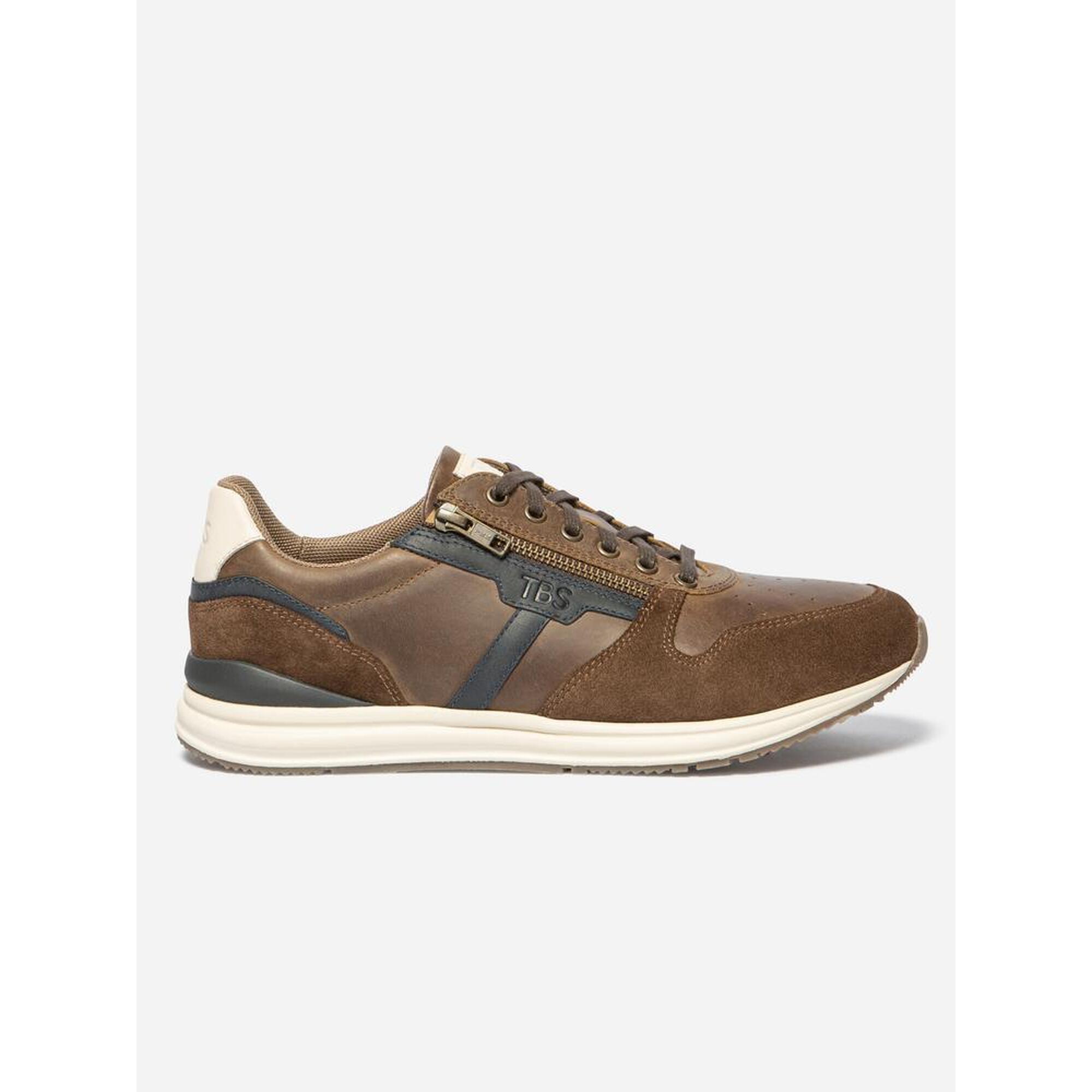 1973 SLIMANE - Baskets zippées homme cuir marron TBS | Decathlon