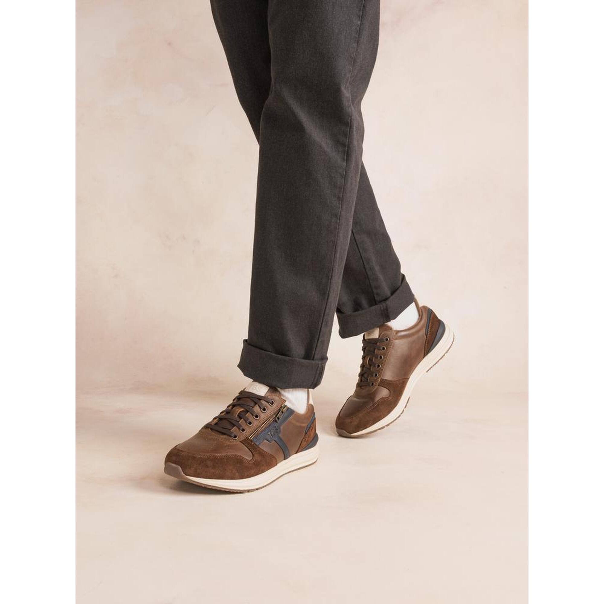 1973 SLIMANE - Baskets zippées homme cuir marron TBS | Decathlon