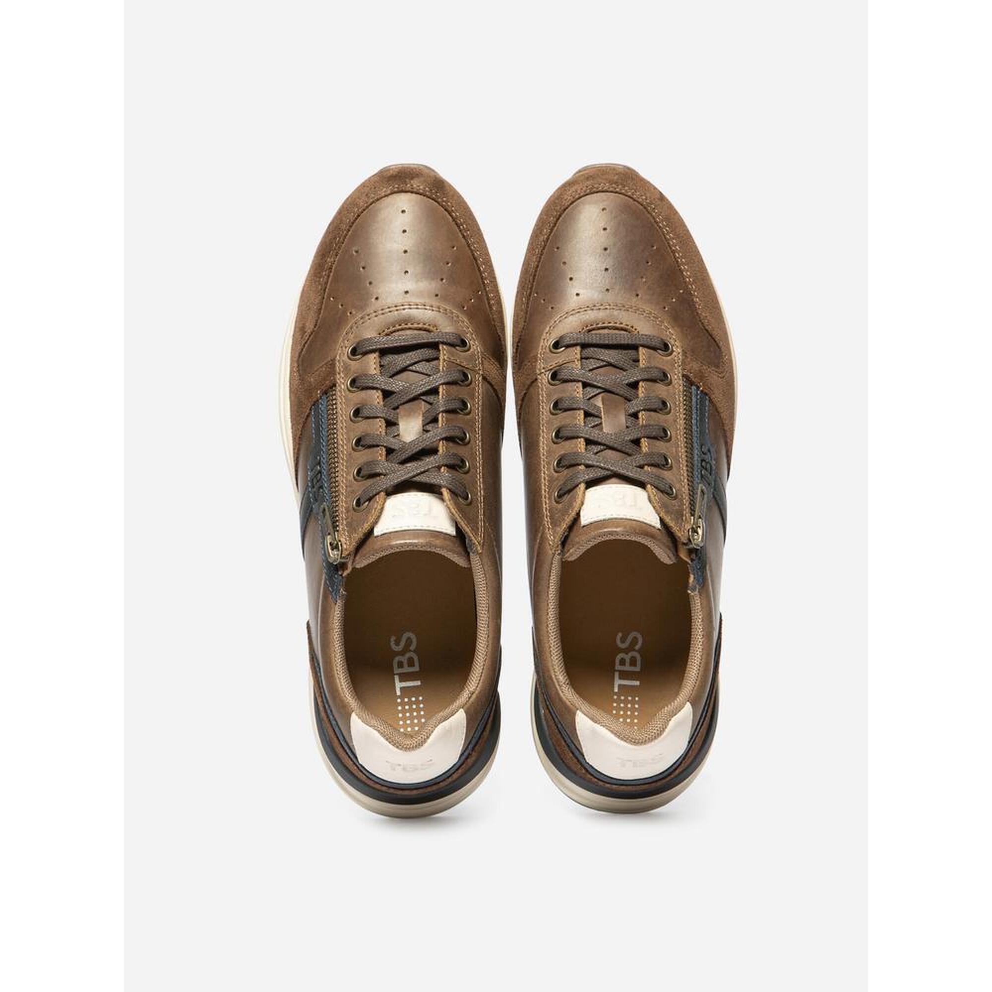 1973 SLIMANE - Baskets zippées homme cuir marron TBS | Decathlon