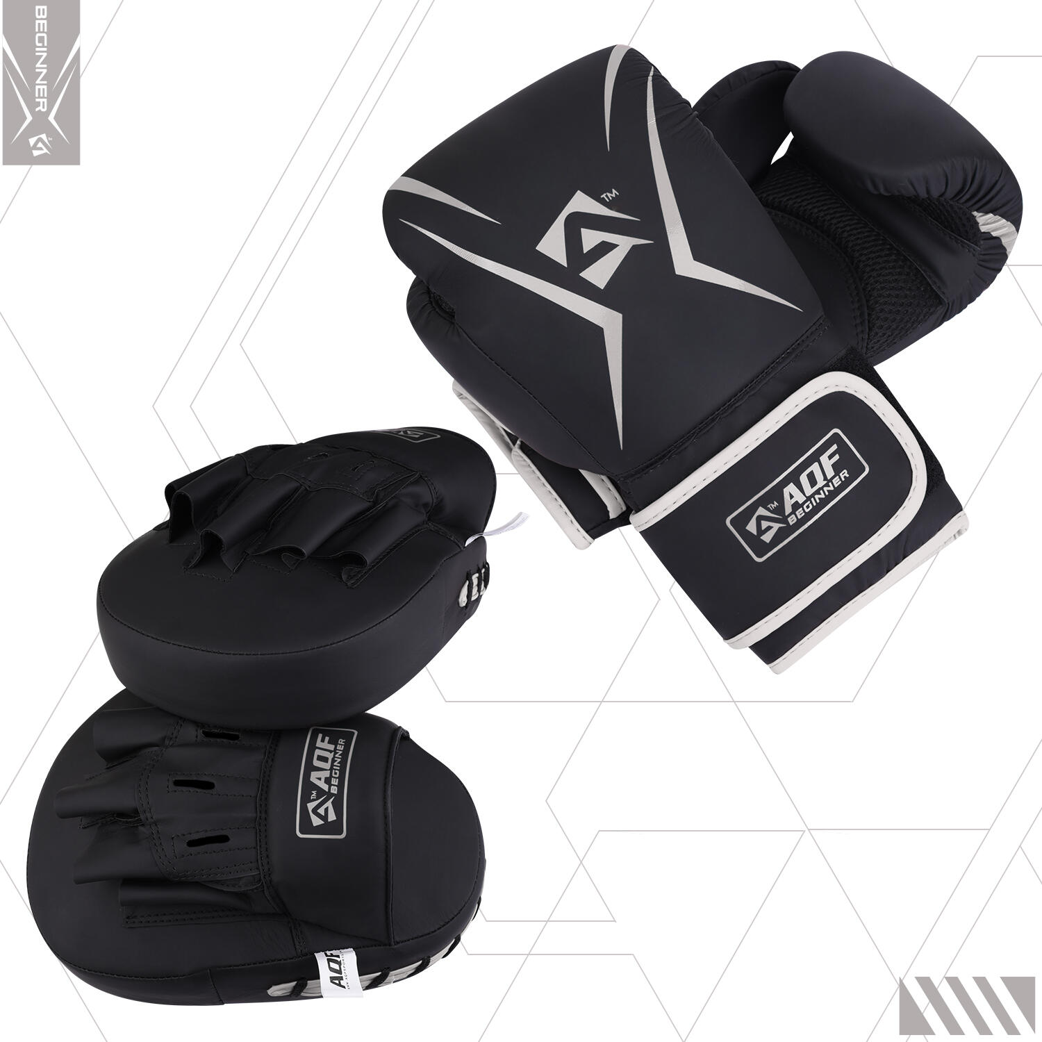AQF Boxing Gloves & Pads Set for Adults & Kids–Kickboxing MMA Muay Thai ...