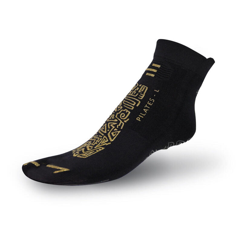 Chaussette Pilates Classic Noir/Or, idéale pour le Pilates, le Yoga, la ...