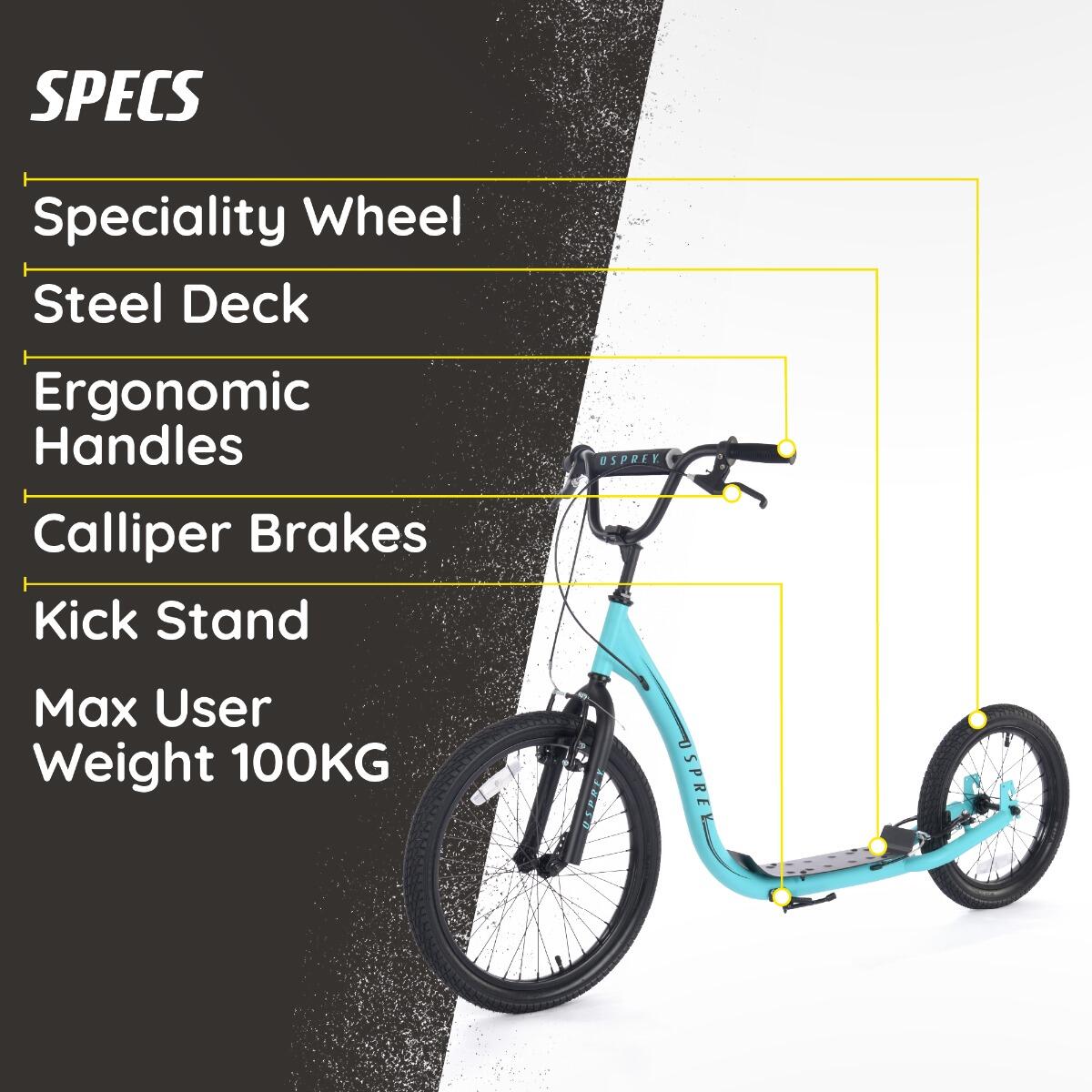 Osprey BMX Scooter, Off-Road Scooter Adult Scooter, Blue | Decathlon