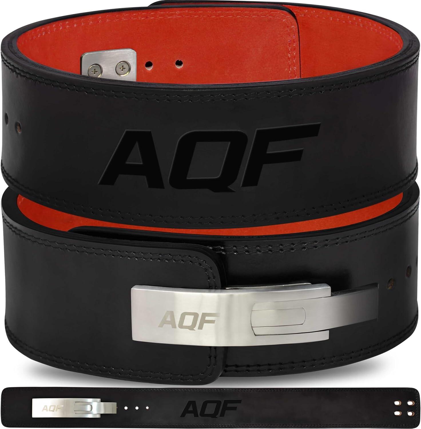 AQF Weight Lifting Belt 4", 13mm Leather Lever Buckle Back Support for ...