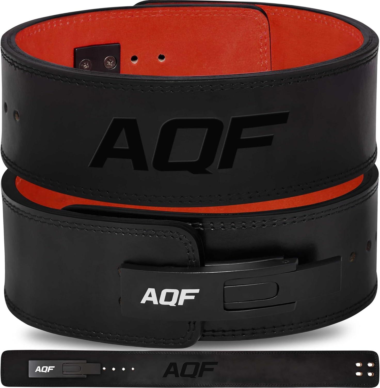 AQF Weight Lifting Belt 4", 13mm Leather Lever Buckle Back Support for ...