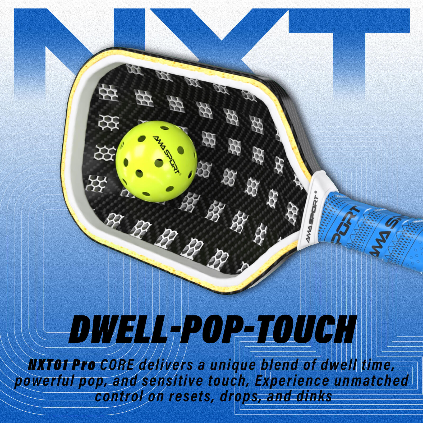 AMA Sport NXT-01 Pro 16mm Pickleball Paddle AMA SPORTS | Decathlon