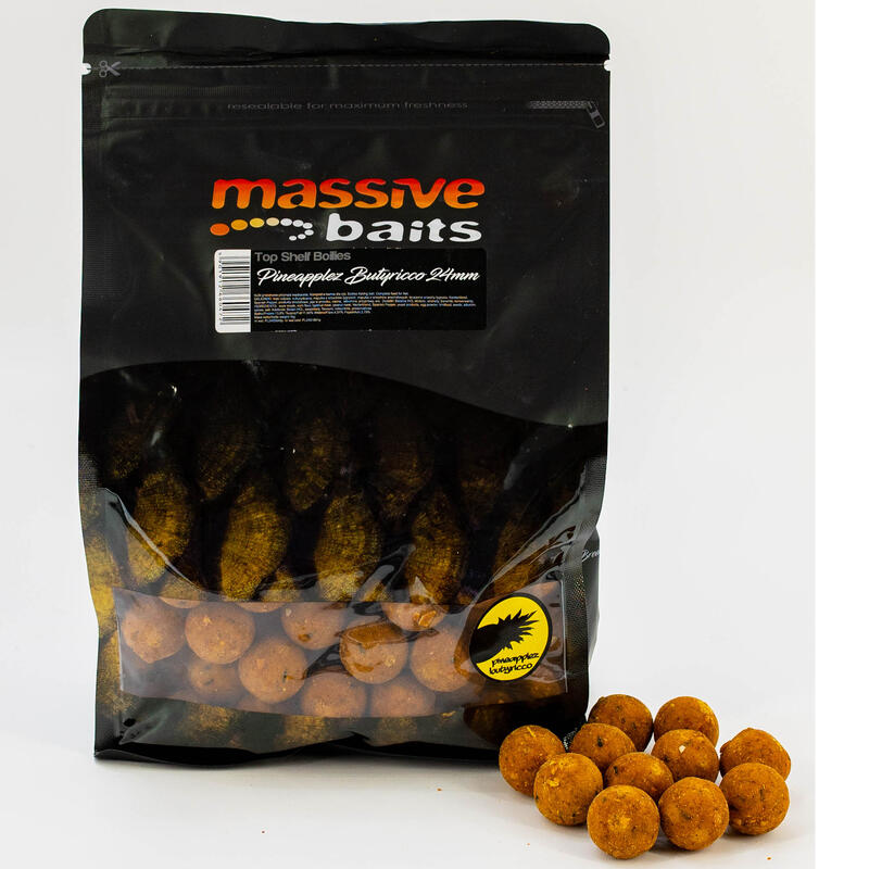 Kulki Massive Baits Top Shelf Boilies Pineapplez Butyricco 24Mm 1Kg MASSIVE BAITS | Decathlon