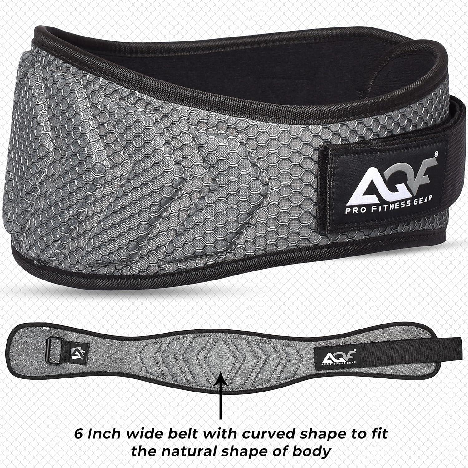 AQF Neoprene Weightlifting Belt Extra Wide 6" Padded Back Support for ...