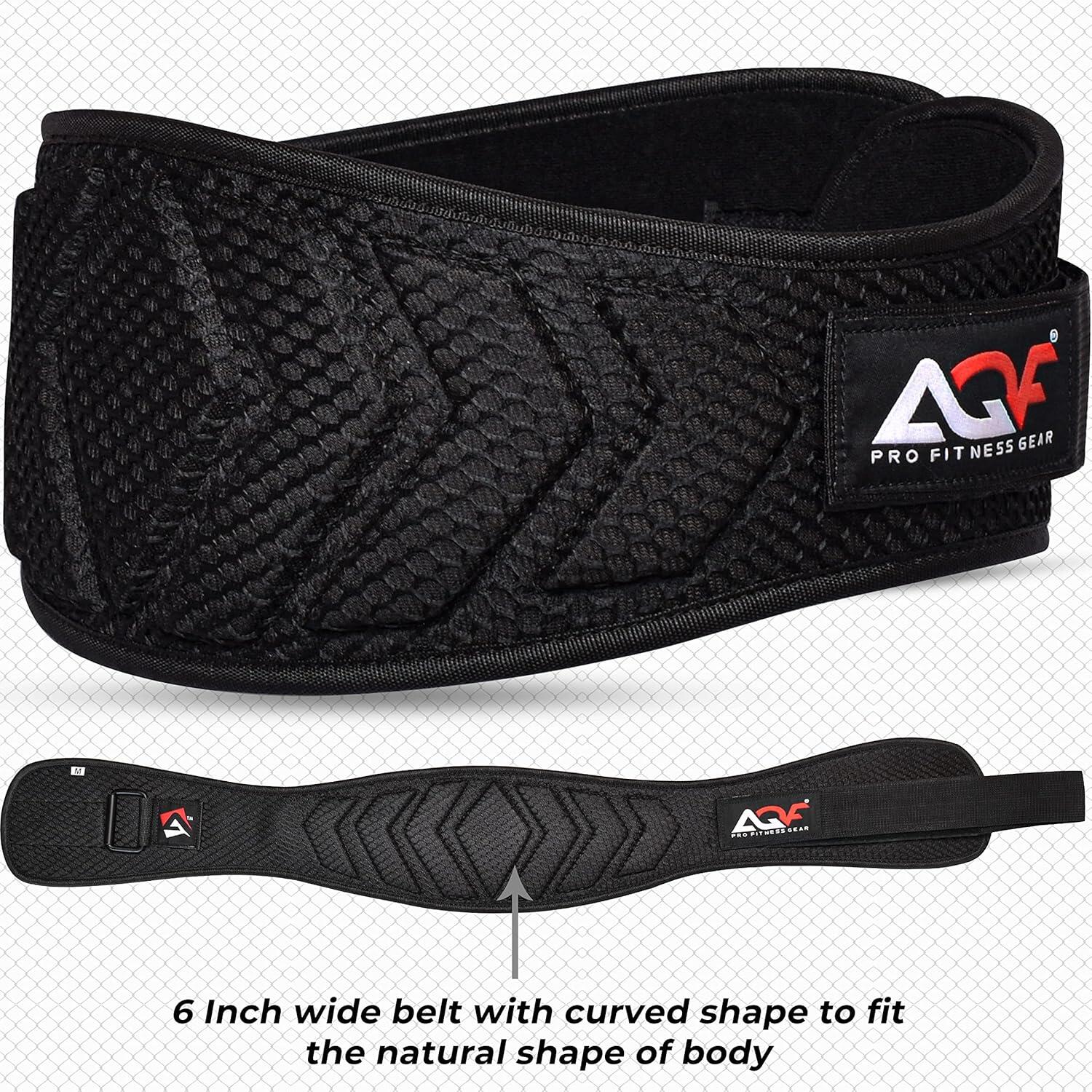 AQF Neoprene Weightlifting Belt Extra Wide 6" Padded Back Support for ...