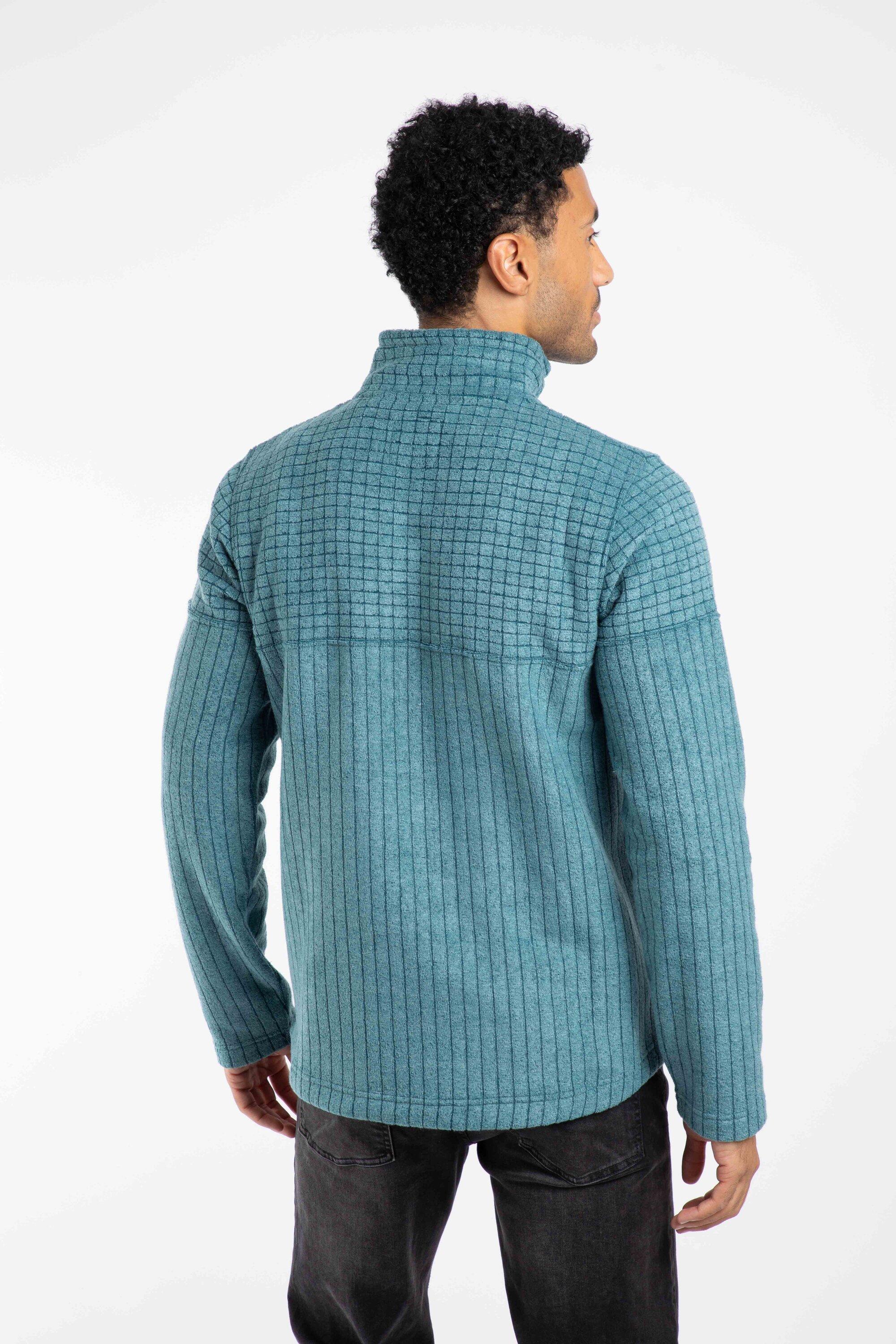 Longmont 1/4 Zip Stripe Grid Fleece | Decathlon