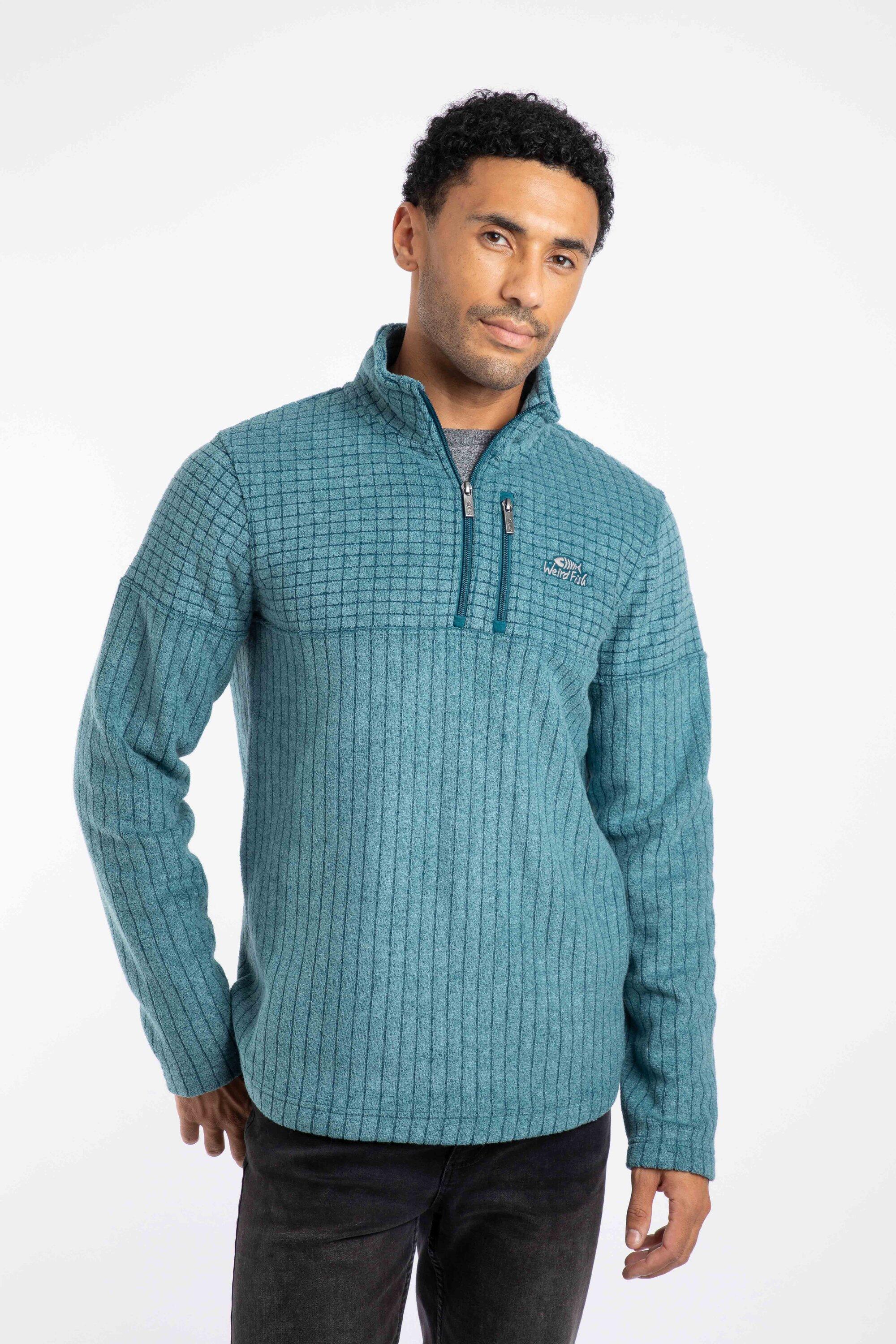 Longmont 1/4 Zip Stripe Grid Fleece | Decathlon