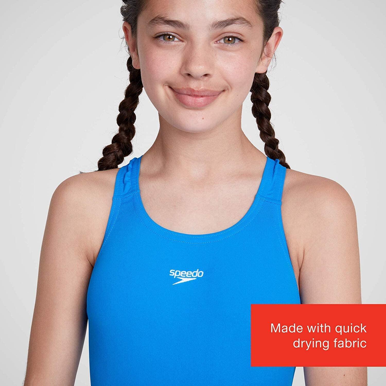 SPEEDO GIRLS ESSENTIAL ENDURANCE+ MEDALIST NEON BLUE | Decathlon
