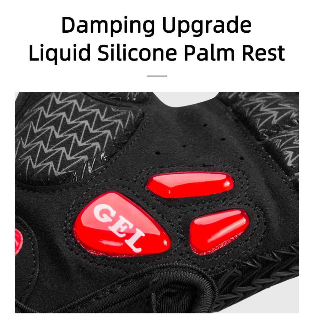 Rockbros Gel Insert Cycling Gloves - Black and Red ROCKBROS | Decathlon
