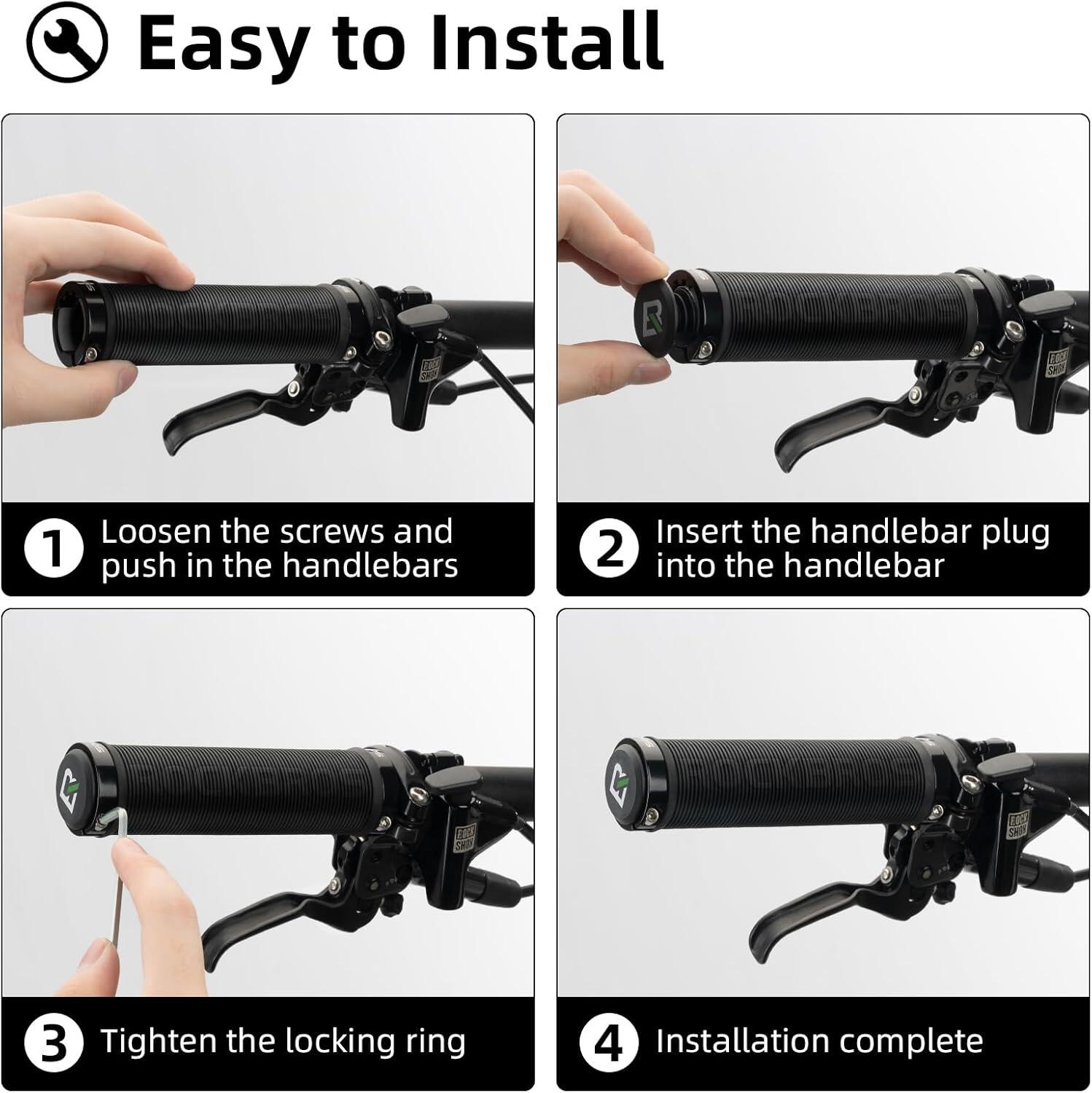 Non-slip handlebar grips with double locking mechanism ROCKBROS | Decathlon