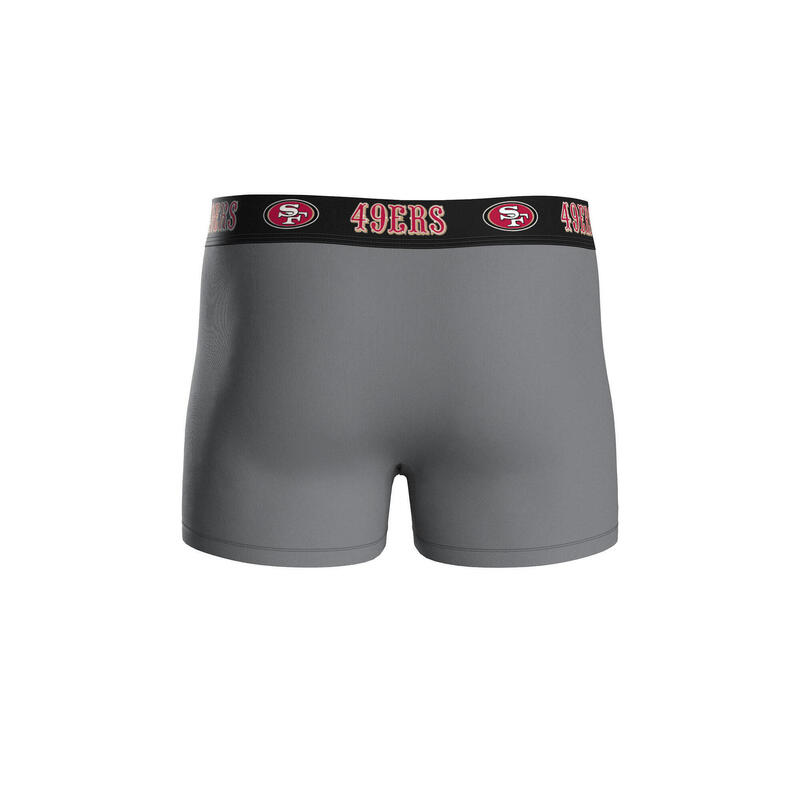 NFL San Francisco 49ers 3-Pack 95% Cotton Boxers | Black/Grey/Red Size ...
