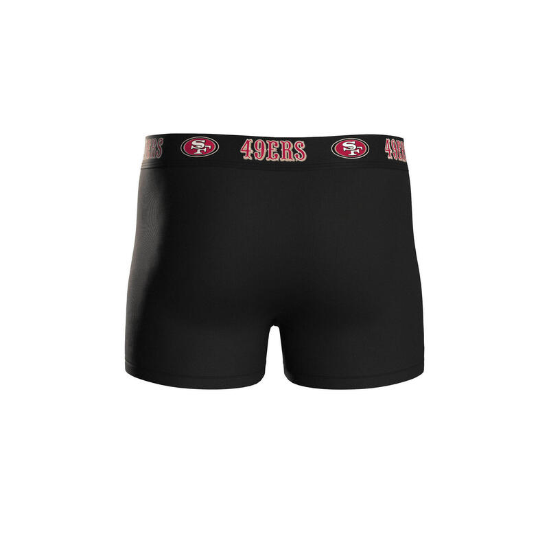 NFL San Francisco 49ers 3-Pack 95% Cotton Boxers | Black/Grey/Red Size ...