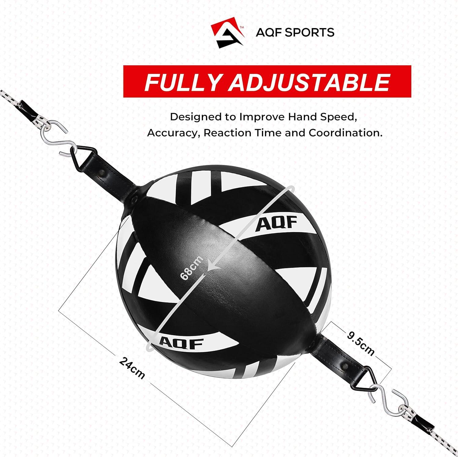 AQF Leather Double-End Boxing Ball –Punching & MMA Training Speed Ball ...
