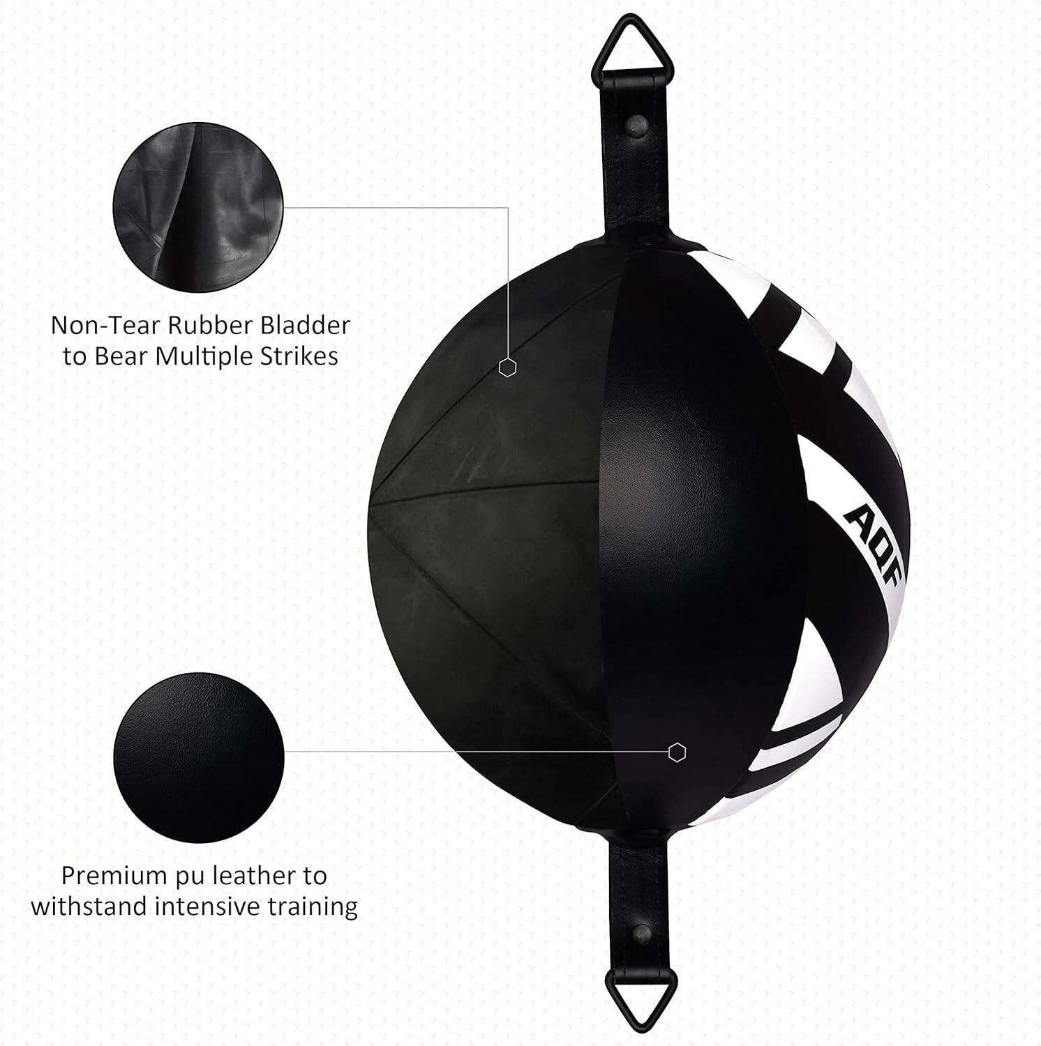 AQF Leather Double-End Boxing Ball –Punching & MMA Training Speed Ball ...