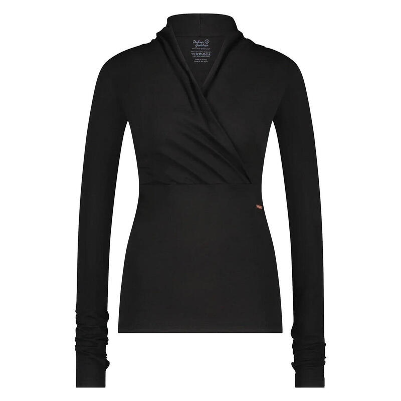 Ishtar - Haut de Yoga et Pilates élégant à manches longues - Noir Onyx ...