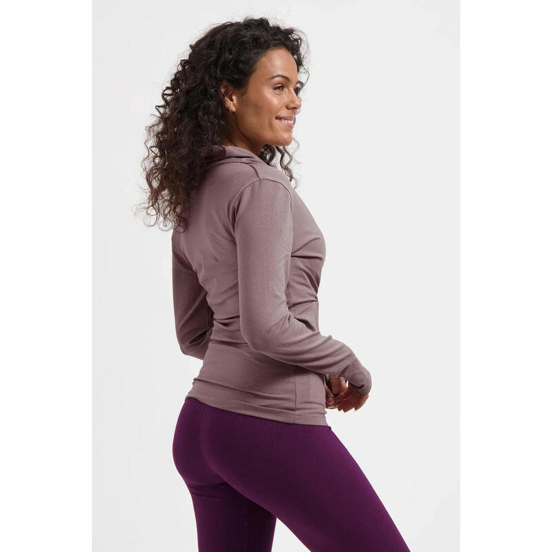 Ishtar - Haut de Yoga et Pilates élégant à manches longues - Rose/Brun ...