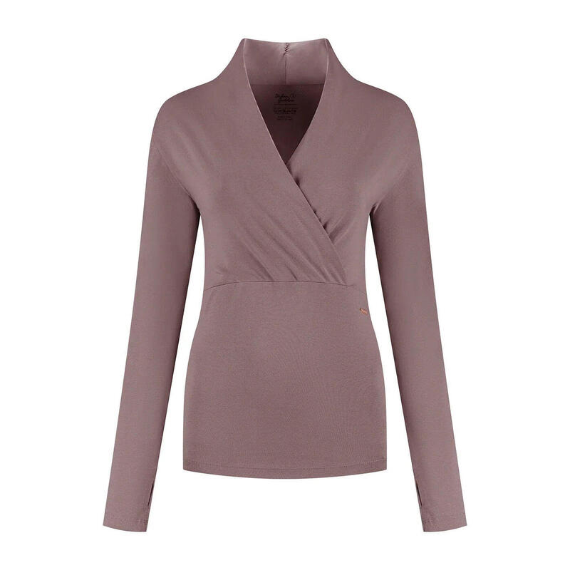 Ishtar - Haut de Yoga et Pilates élégant à manches longues - Rose/Brun ...