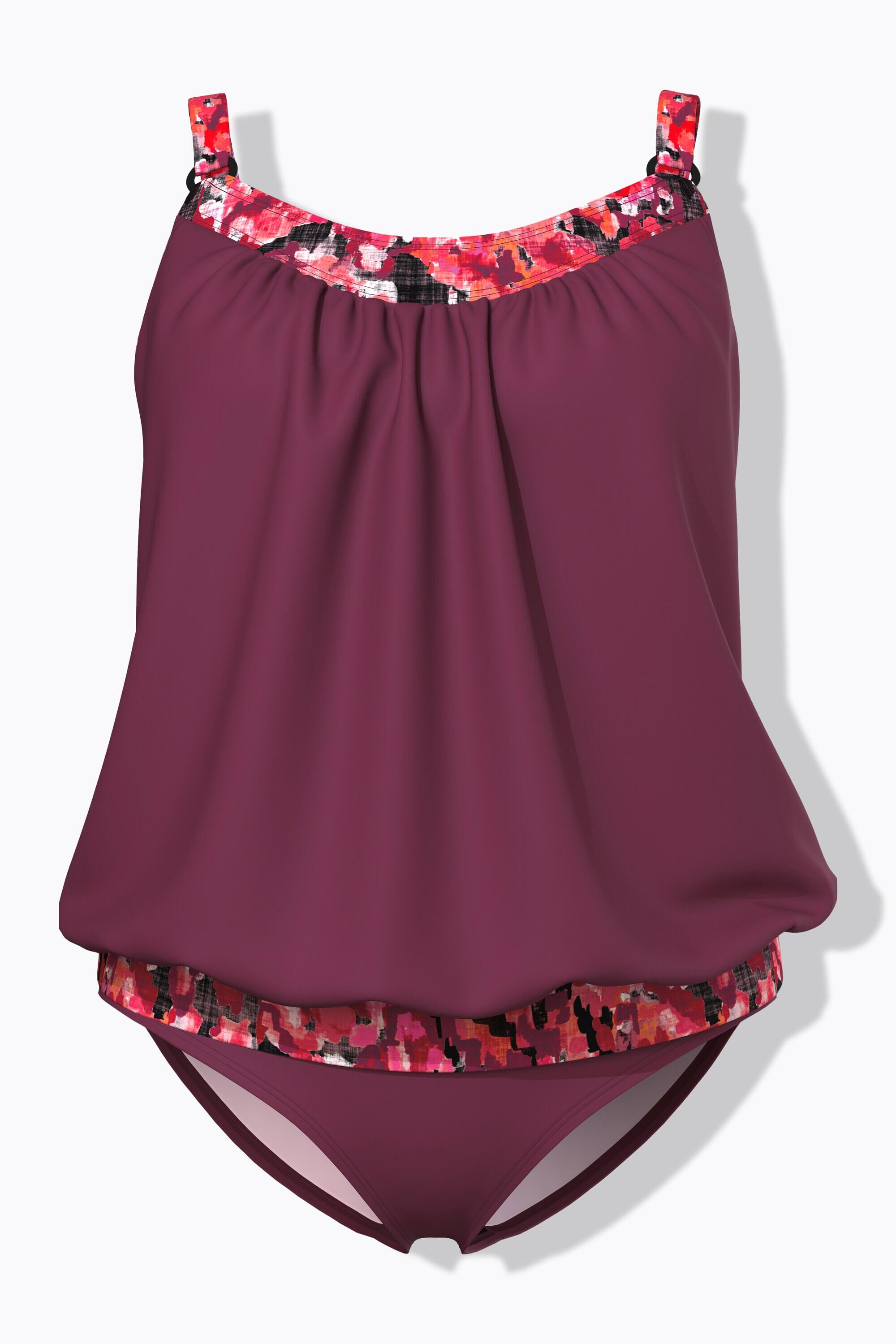 Dames Tankini patroondetails zachte cups verstelbare bandjes | Decathlon