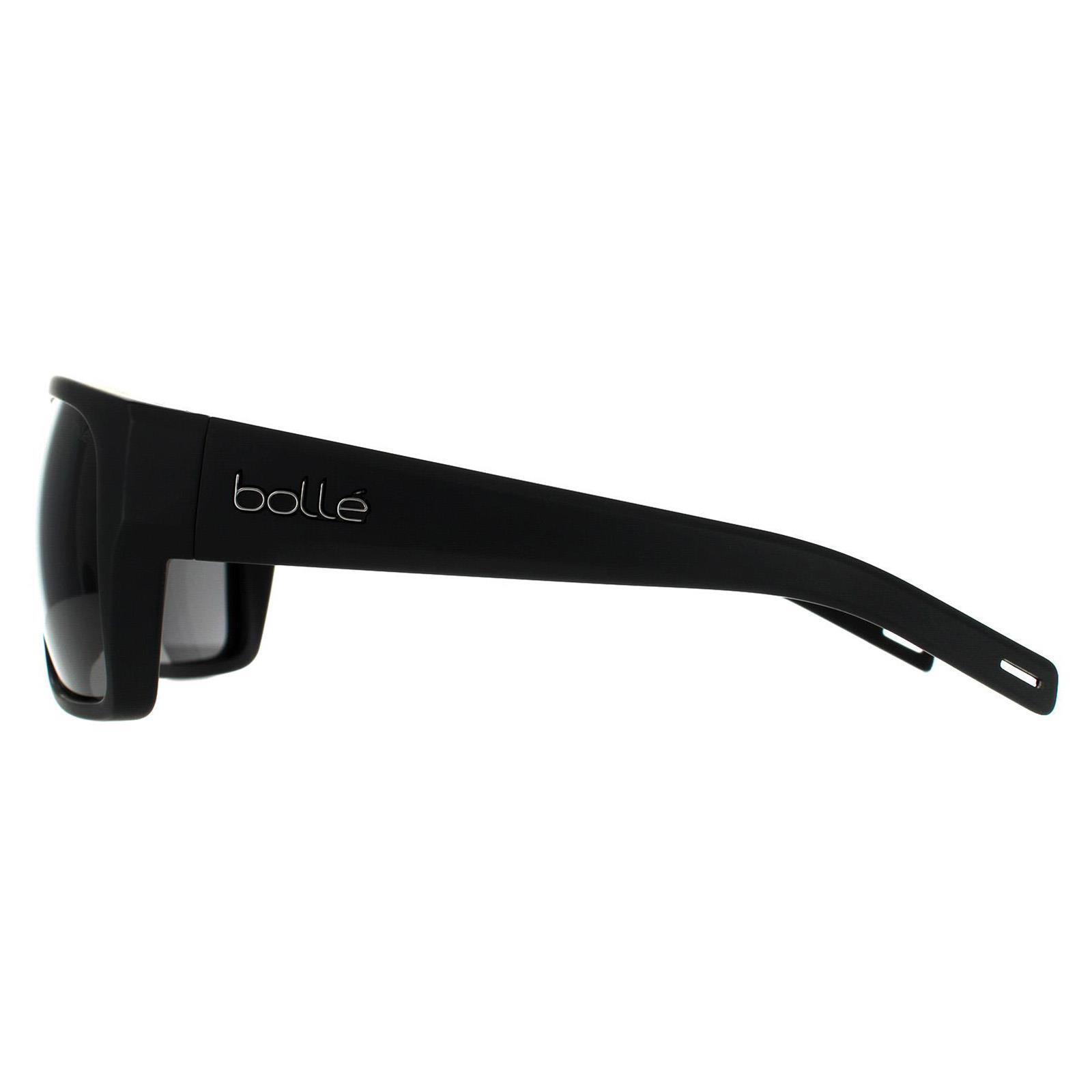 Bolle Square Mens Matte Black TNS Grey Polarized Sunglasses | Decathlon