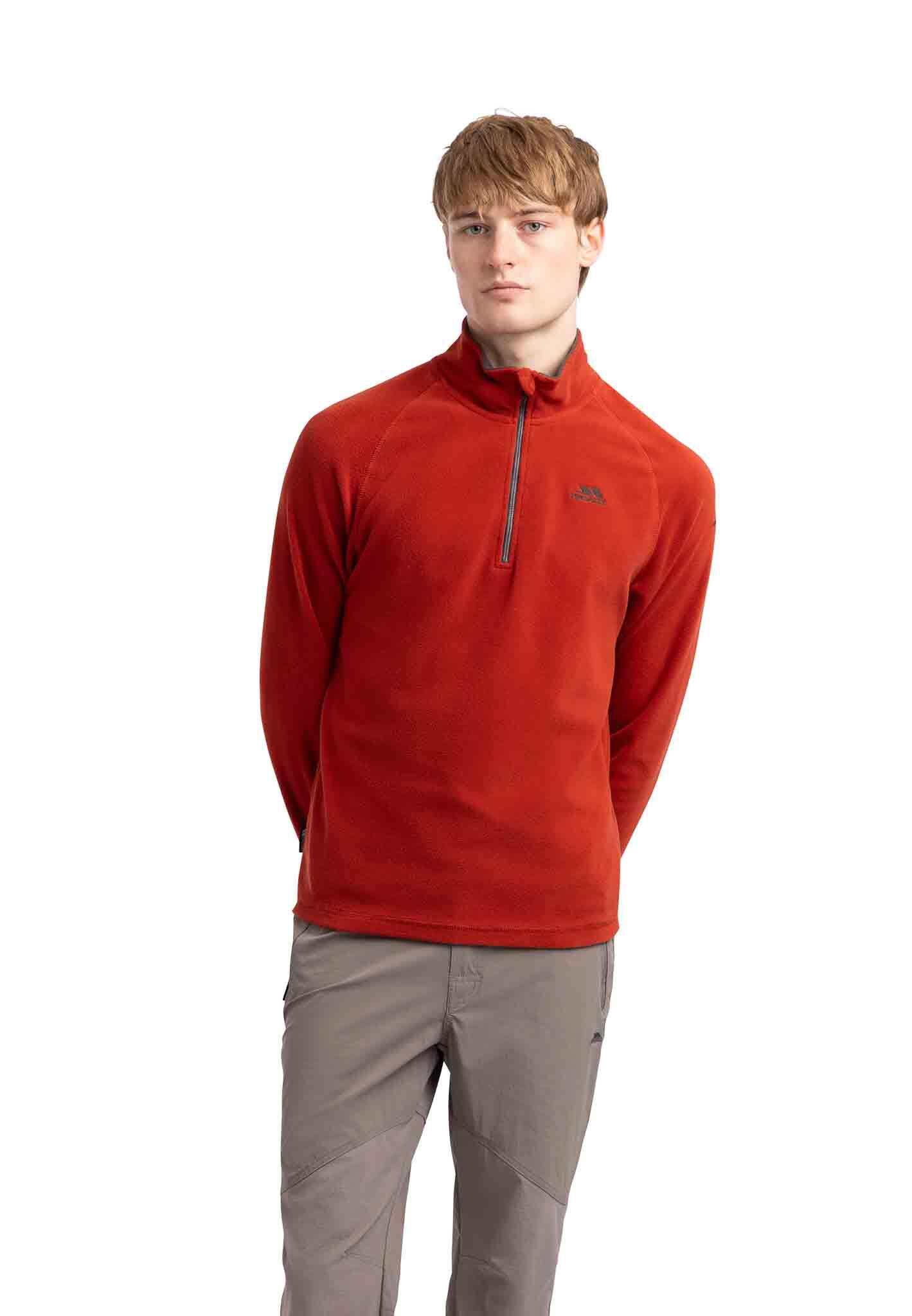 Trespass Blackford Men's Microfleece 1/2-Zip Sweatshirt, Red L | Decathlon
