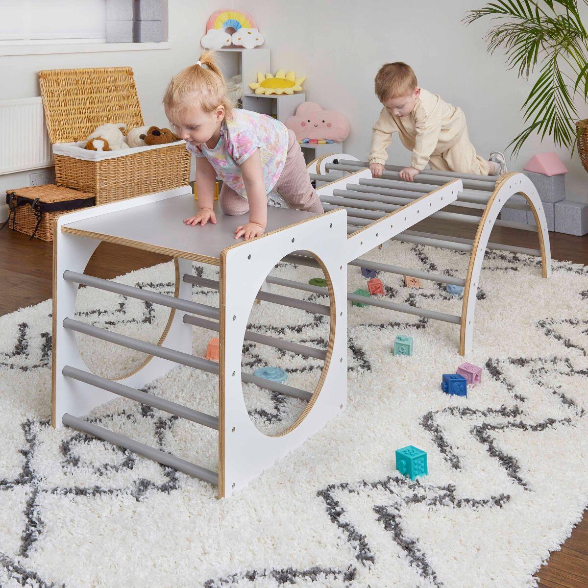 Rebo Montessori Pikler Style Climbing Cube with Ladder & Arch | Decathlon