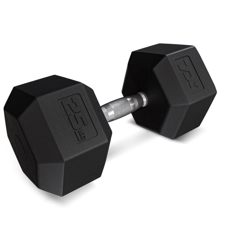 Haltère en fonte caoutchouté Trex Sport 1×25 kg poignée moletée TREX ...