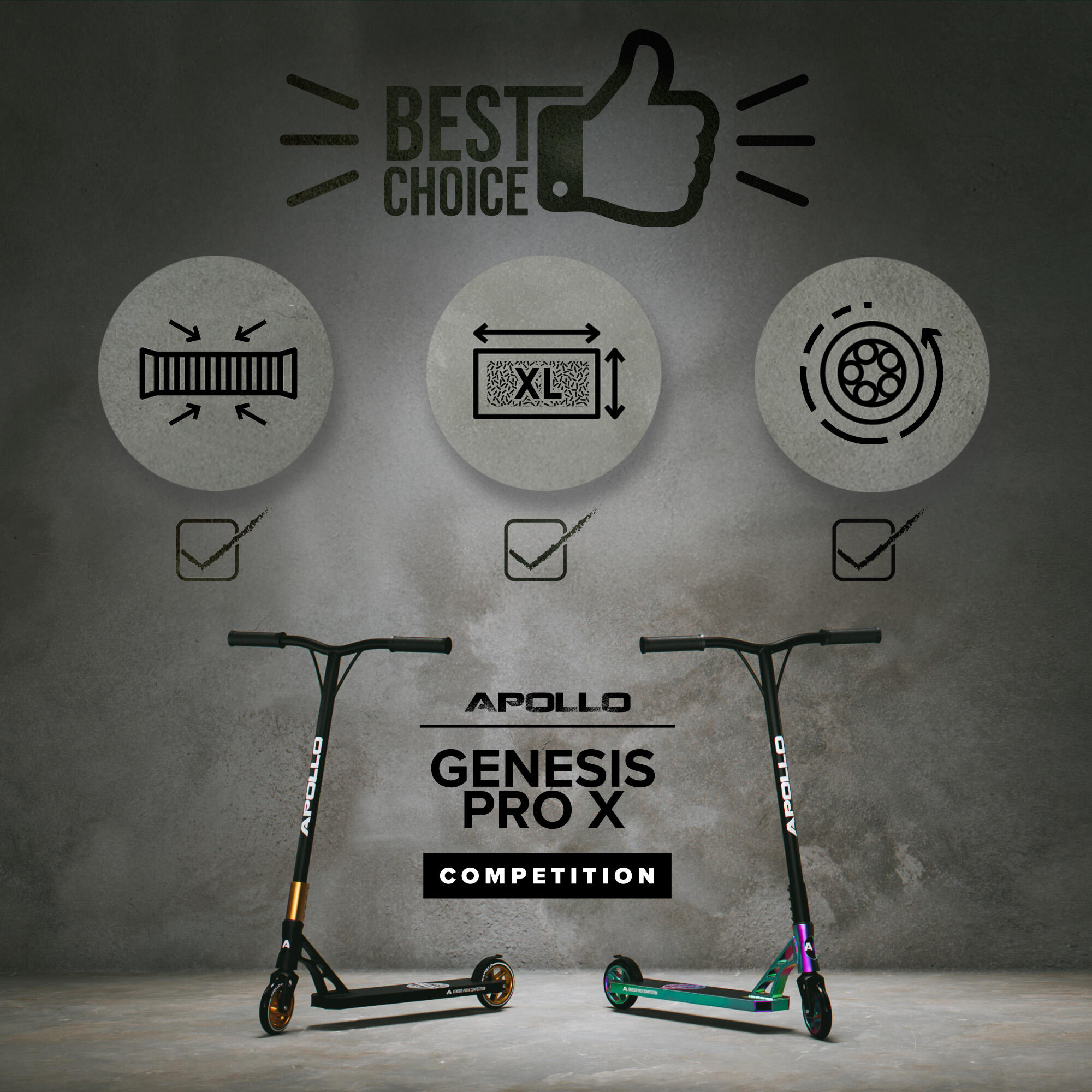 Apollo Genesis Pro X Competition – Freestyle Step 120 mm Alu-Core ABEC ...