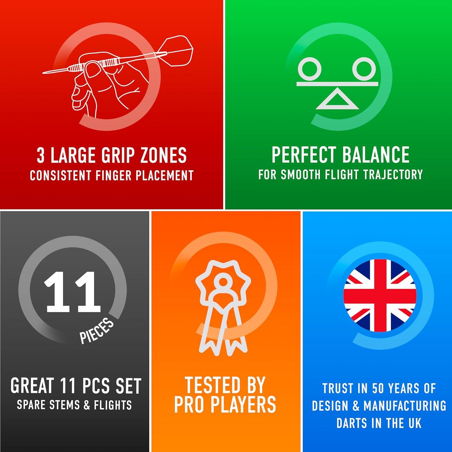 Chizzy High Grade Alloy Steel Tip Darts Set 21g | Decathlon