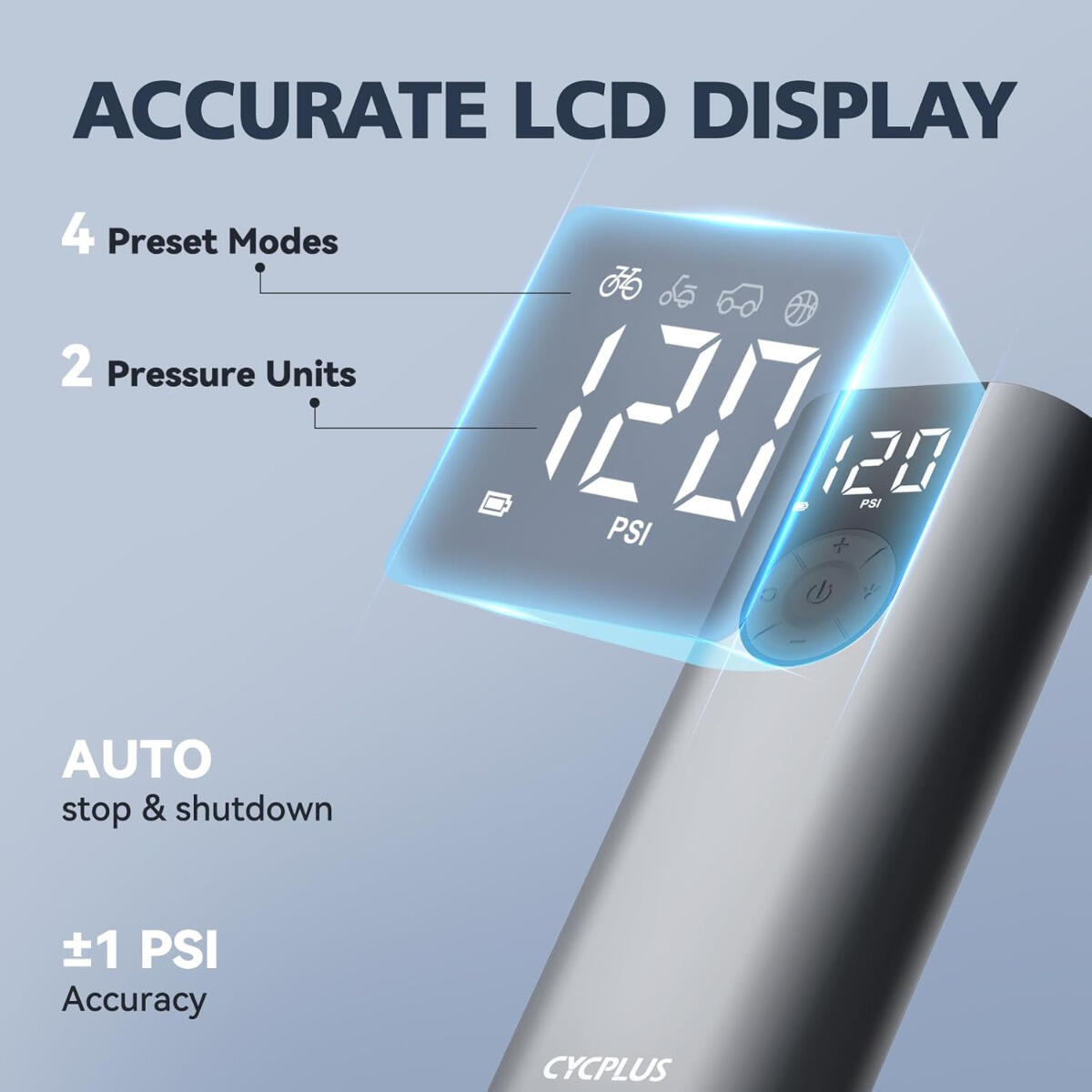 Air pump A8 150PSI Portable electric compressor CYCPLUS | Decathlon