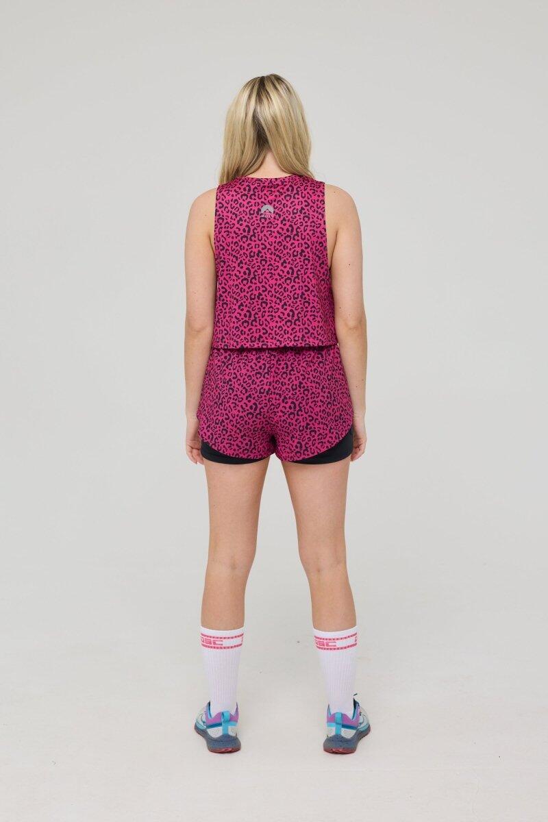 OOSC Elite 2-in-1 Running Shorts Pink Leopard High-Waist | Decathlon