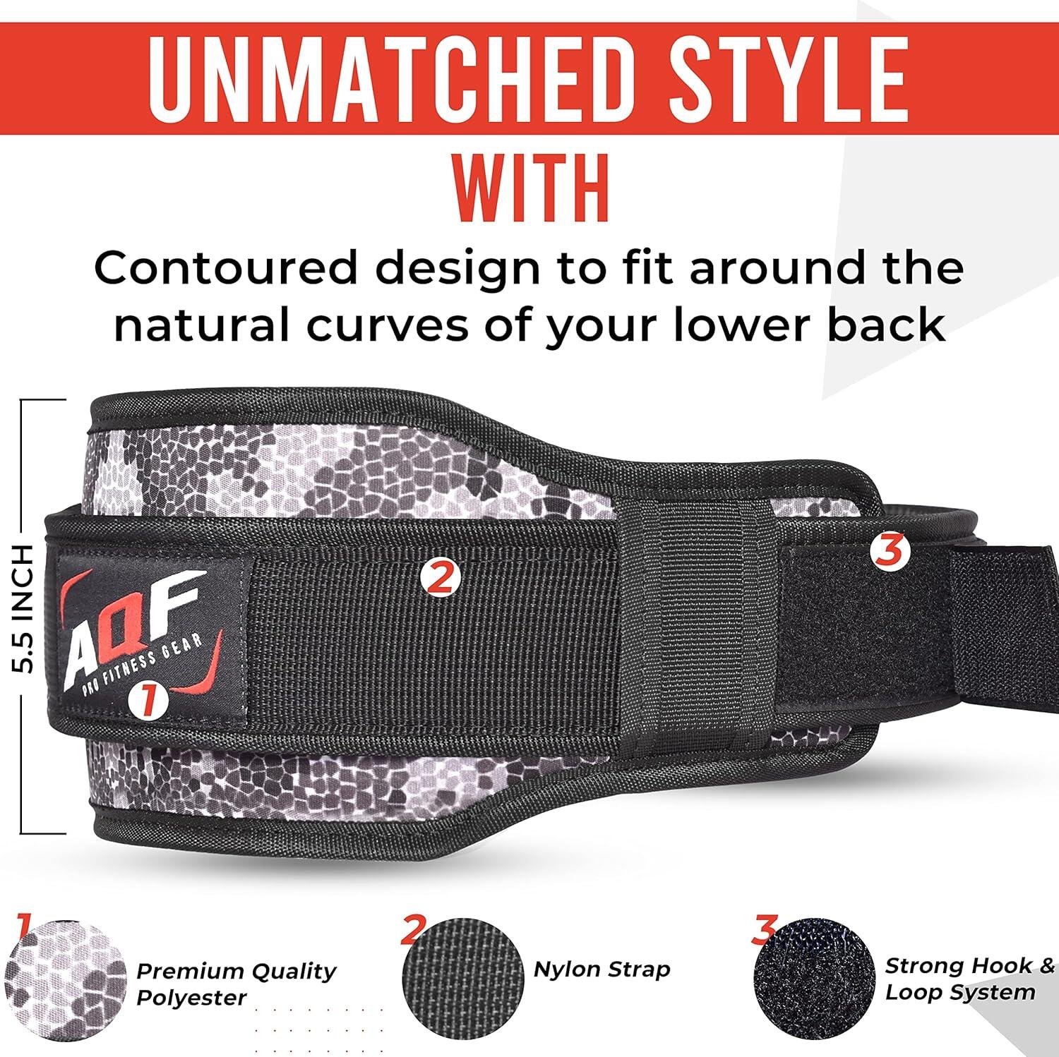 AQF Neoprene Weightlifting Belt, 5.5" back lifting support for fitness ...